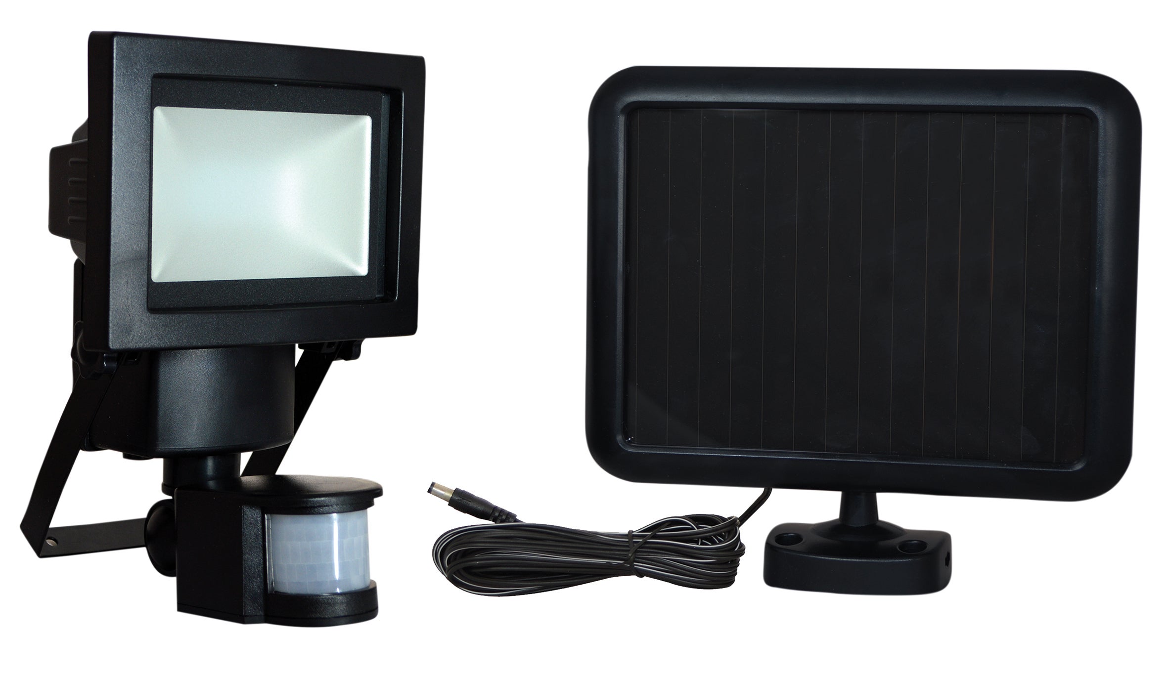 Projecteur avec détecteur solaire 630 Lumen noir TIBELEC | Leroy Merlin