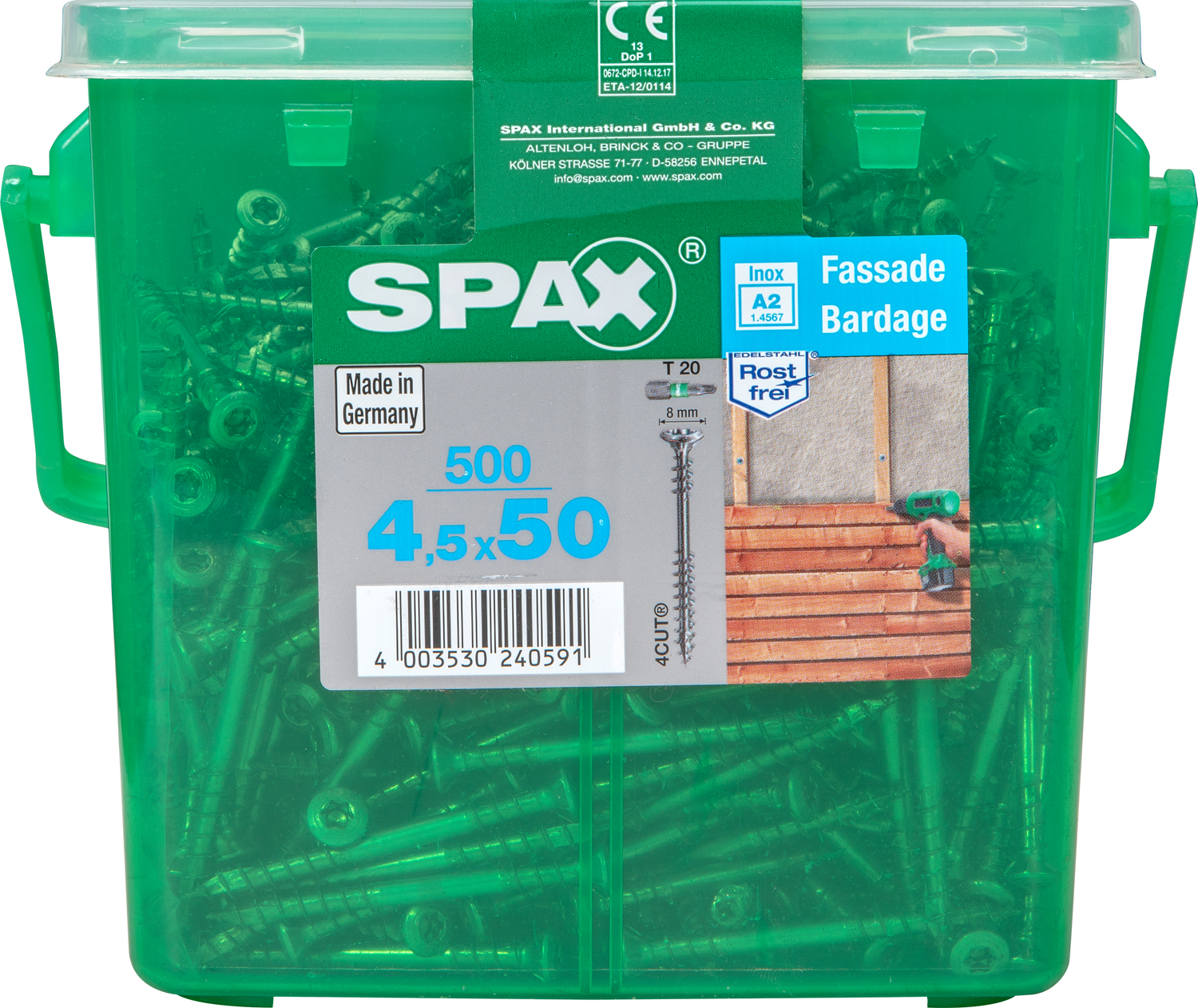 500 vis acier inoxydable tête plate t-star+ SPAX, Ø4.5 x L.50 mm ...