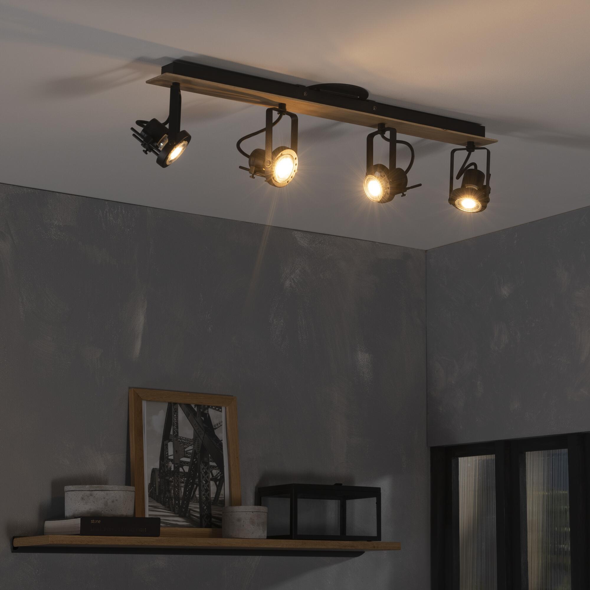 Rampe 4 spots, fer noir gu10, INSPIRE Technic | Leroy Merlin