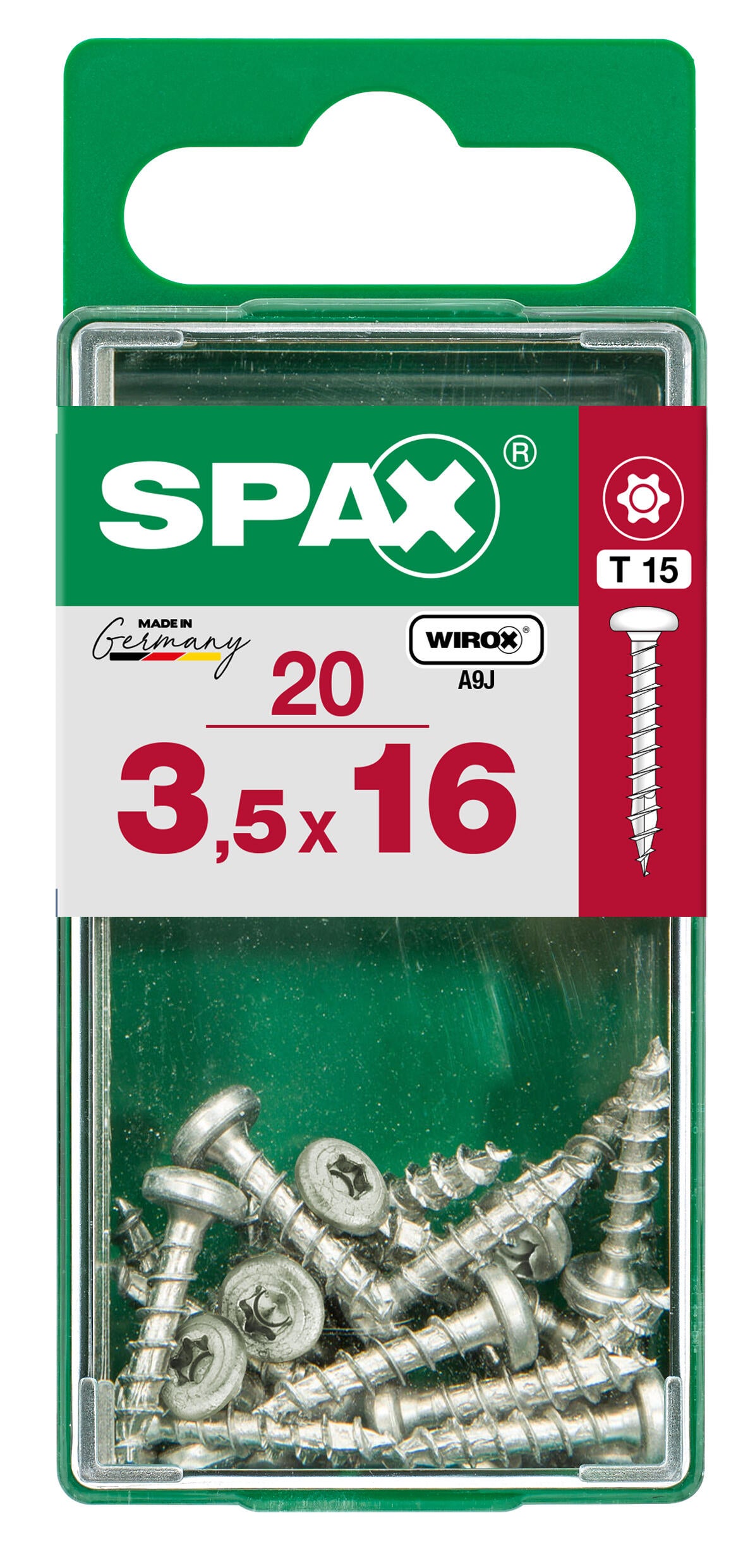 20 vis acier tête ronde t-star+ SPAX, Ø3.5 x L.16 mm | Leroy Merlin