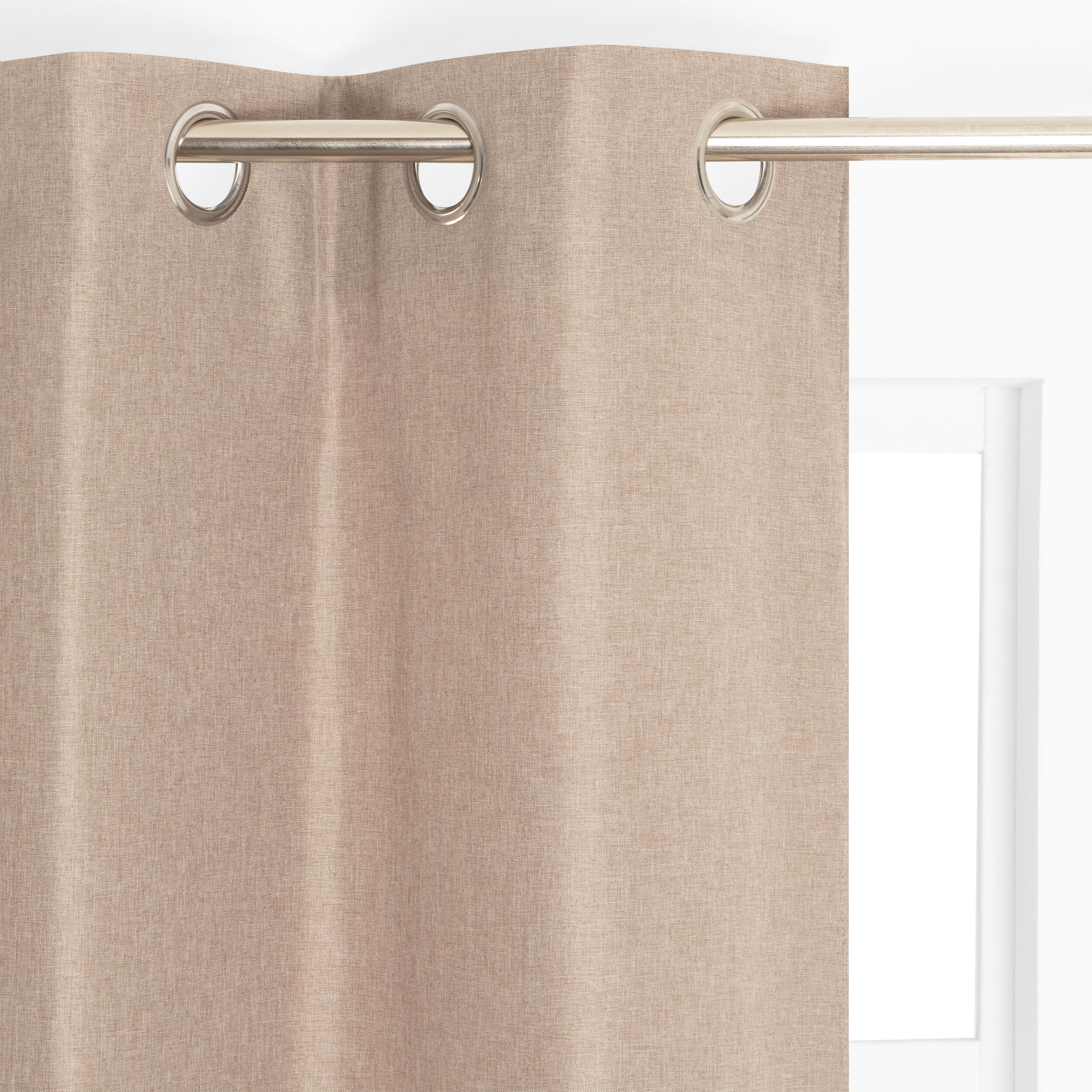 Rideau tamisant thermique, Chambray, taupe H.240 x l.135 cm | Leroy Merlin