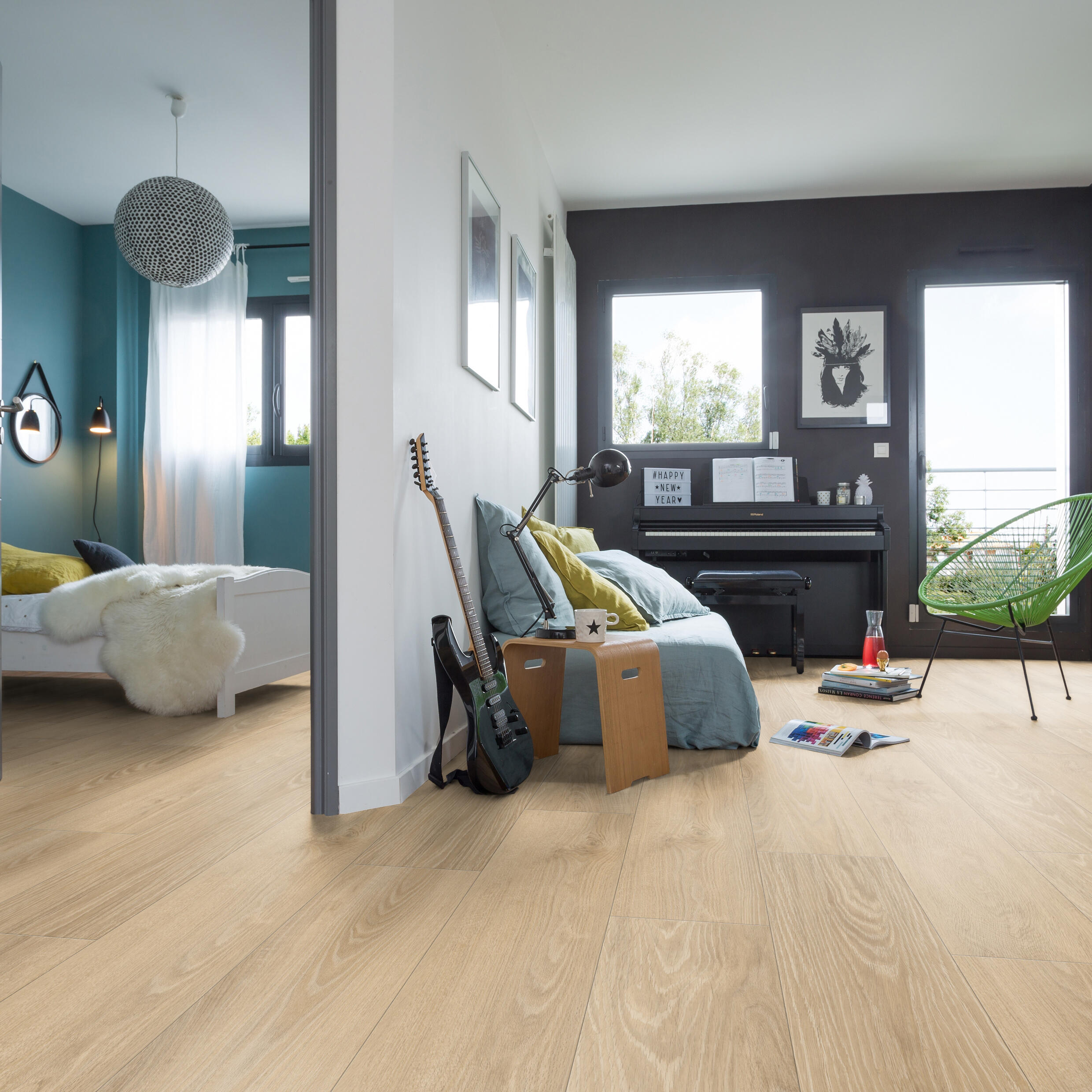 Lame PVC clipsable forte GERFLOR Senso clic 2 simba nature bois naturel ...
