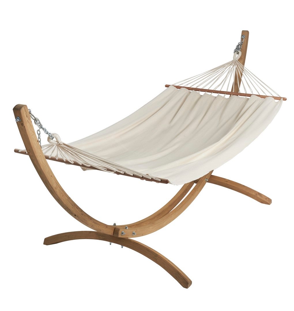 Set Hamac Bois (support + toile) ESKAPADE Écru FSC® Mixte - JOBEK ...