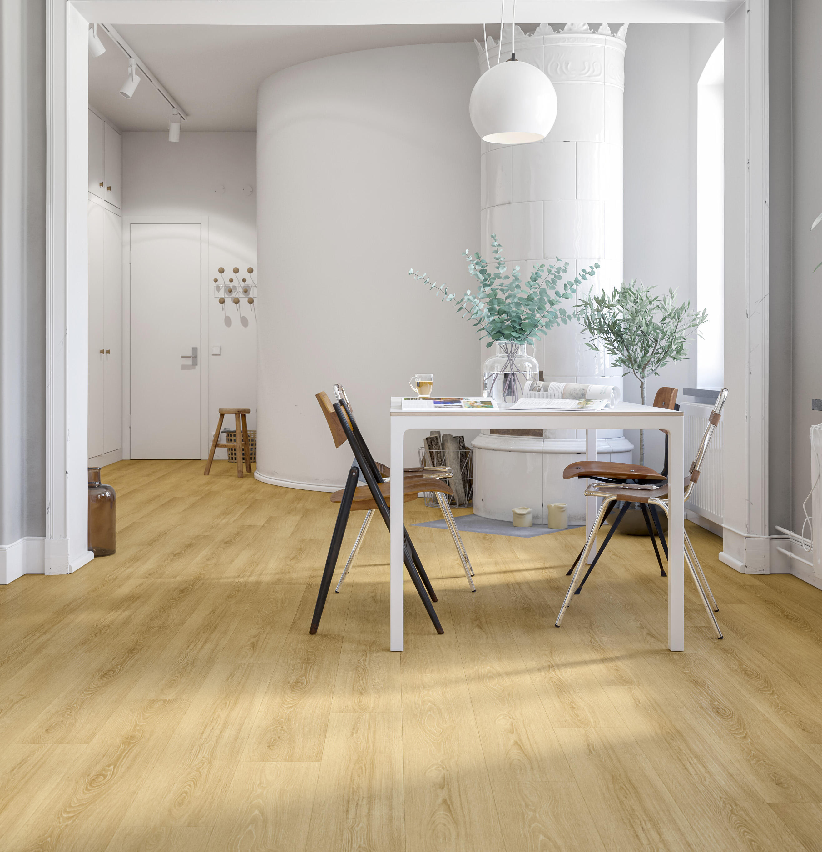 Pavimento SPC effetto legno rovere decapato Sp 5 mm passaggio ...