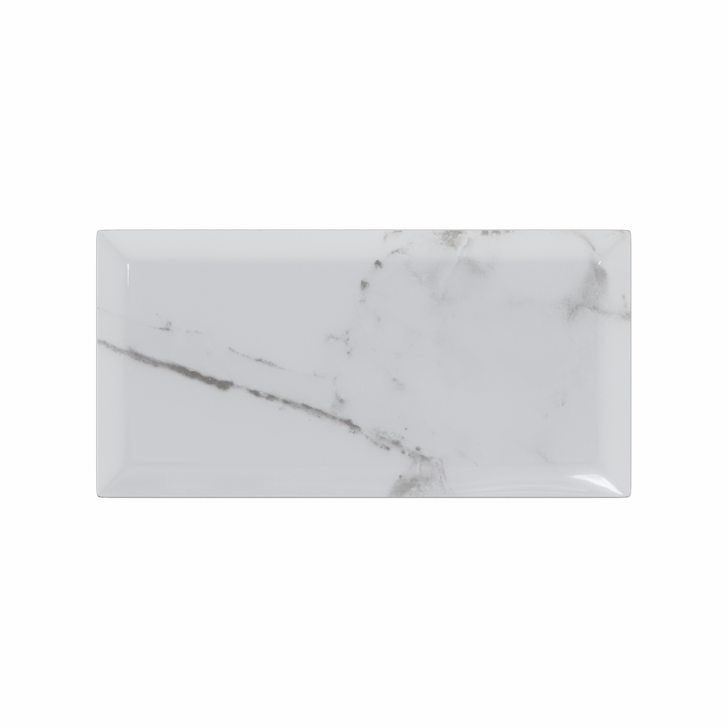 Azulejo Metro efecto borde biselado blanco mármol brillante 10x20 cm ...