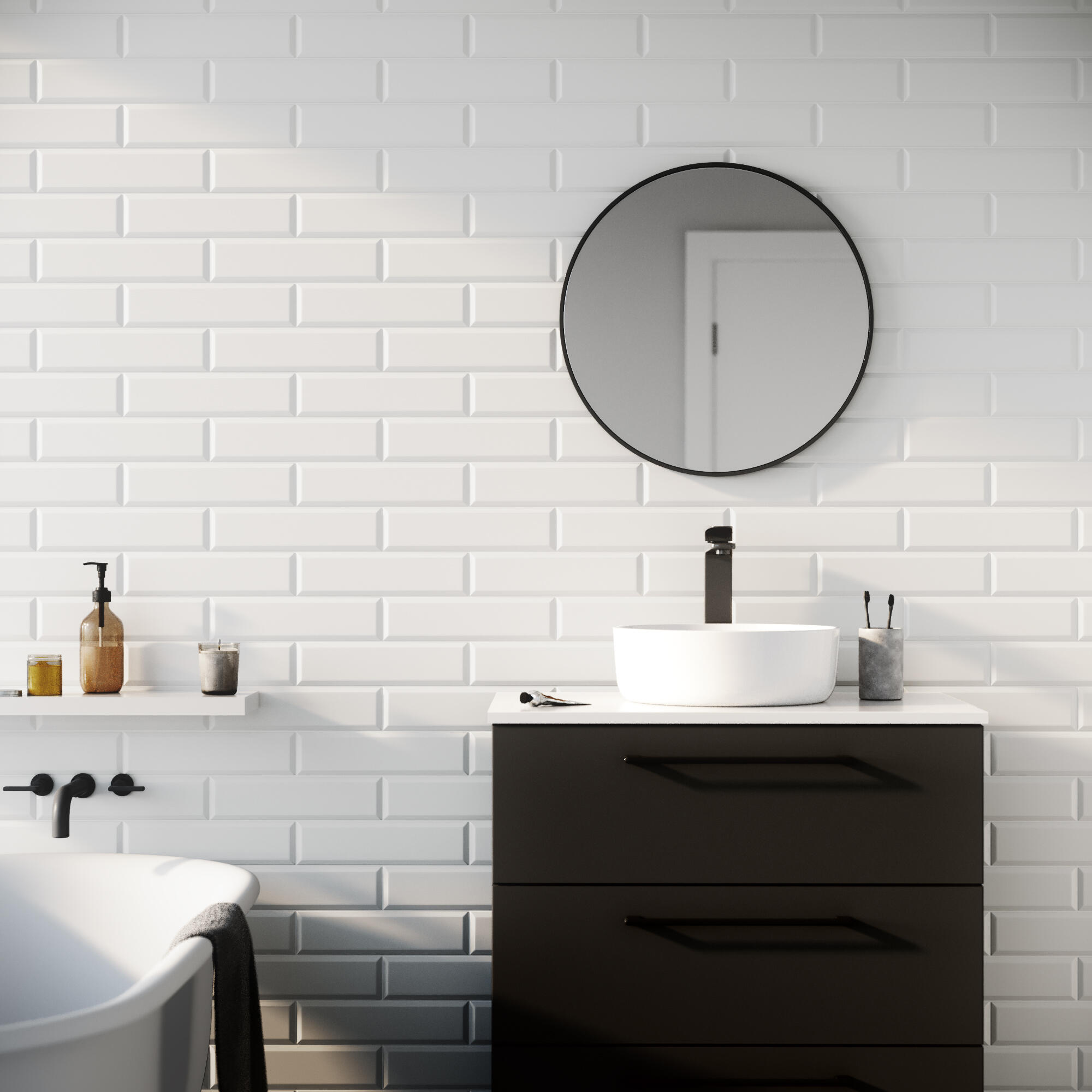 Piastrella da rivestimento interno rettificato BISELADO METRO ARTENS in ...