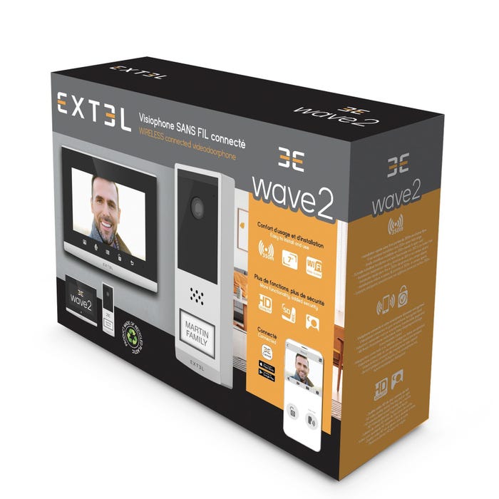 Visiophone connecté, sans fil, longue portée 350 mètres, Wave 2, Extel ...