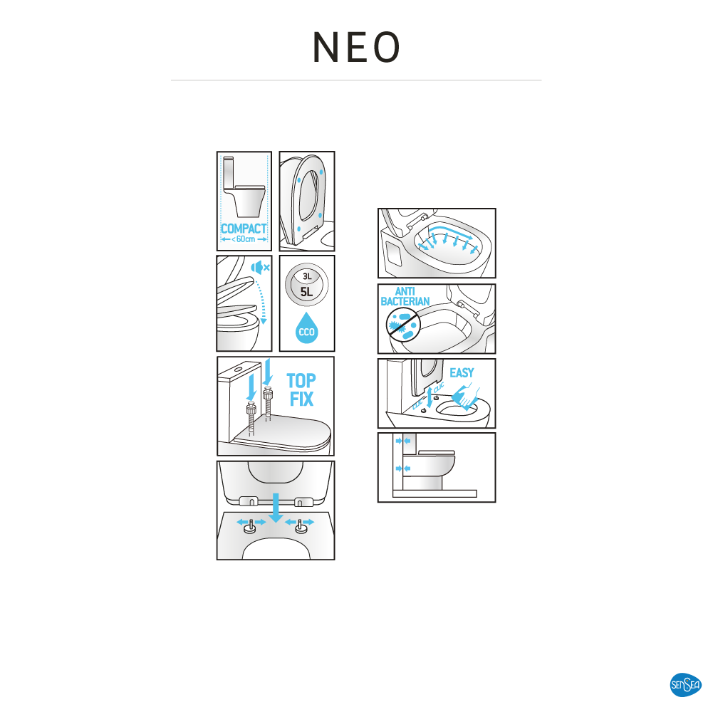WC kompakt poziom Neo Sensea - Leroy Merlin