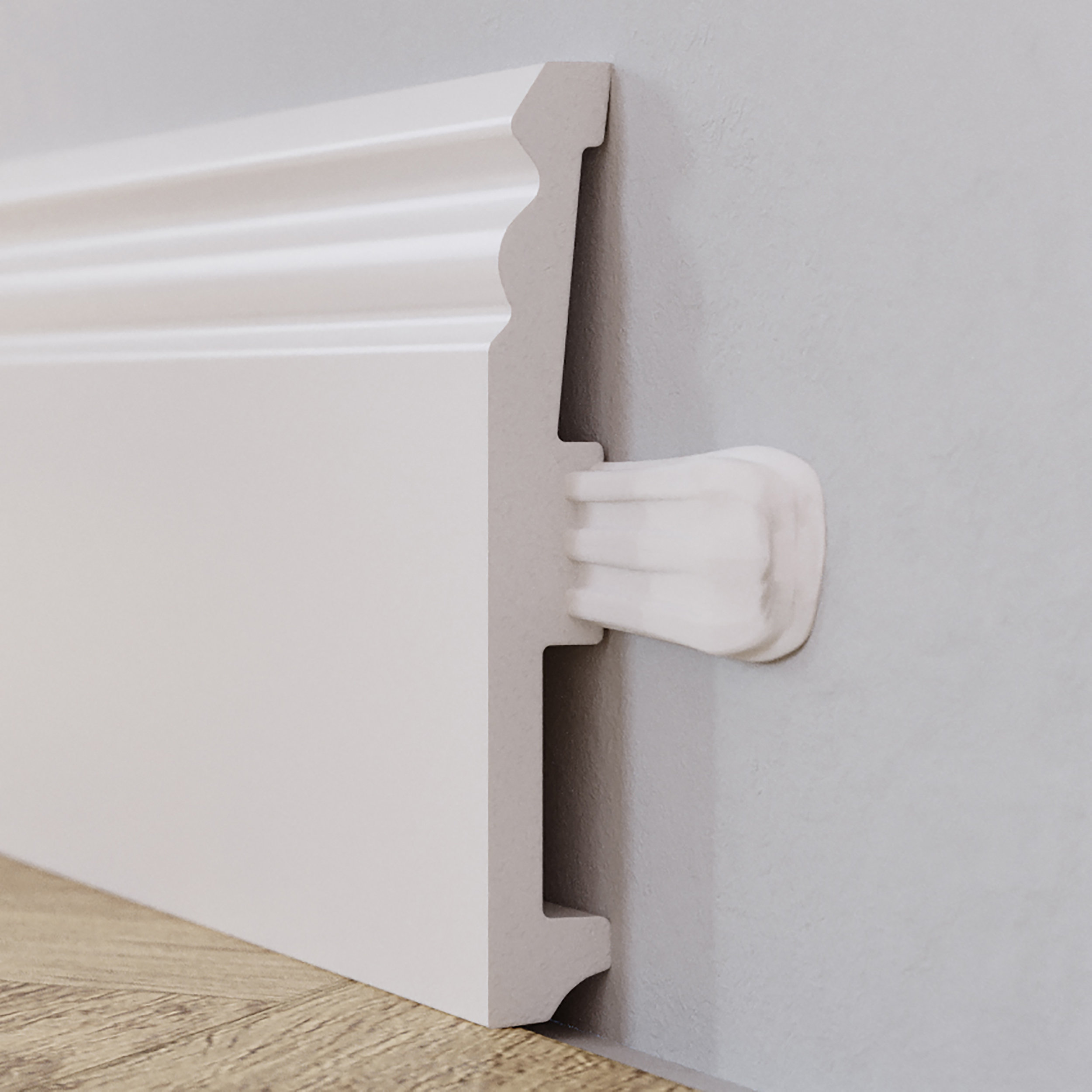 Battiscopa con passacavo Barocco ARTENS in polistirene bianco Sp 14 mm x H 10 x L 220 cm | Leroy ...