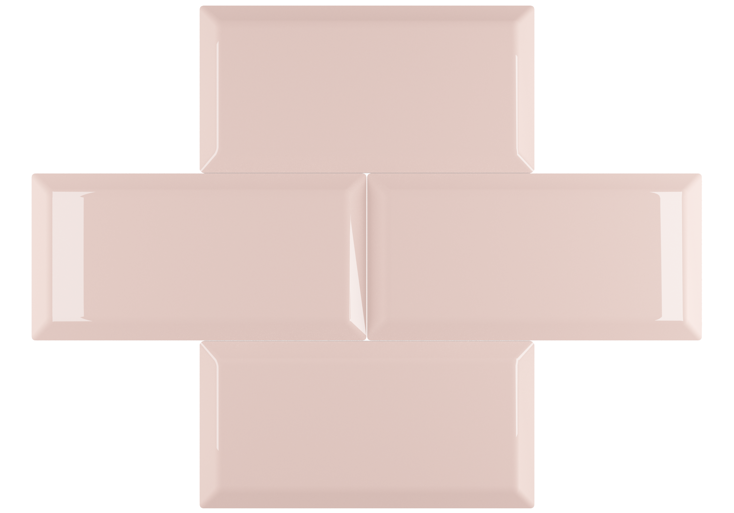 Azulejo cerámico Biselado efecto rosa brillo 10x20 cm | Leroy Merlin