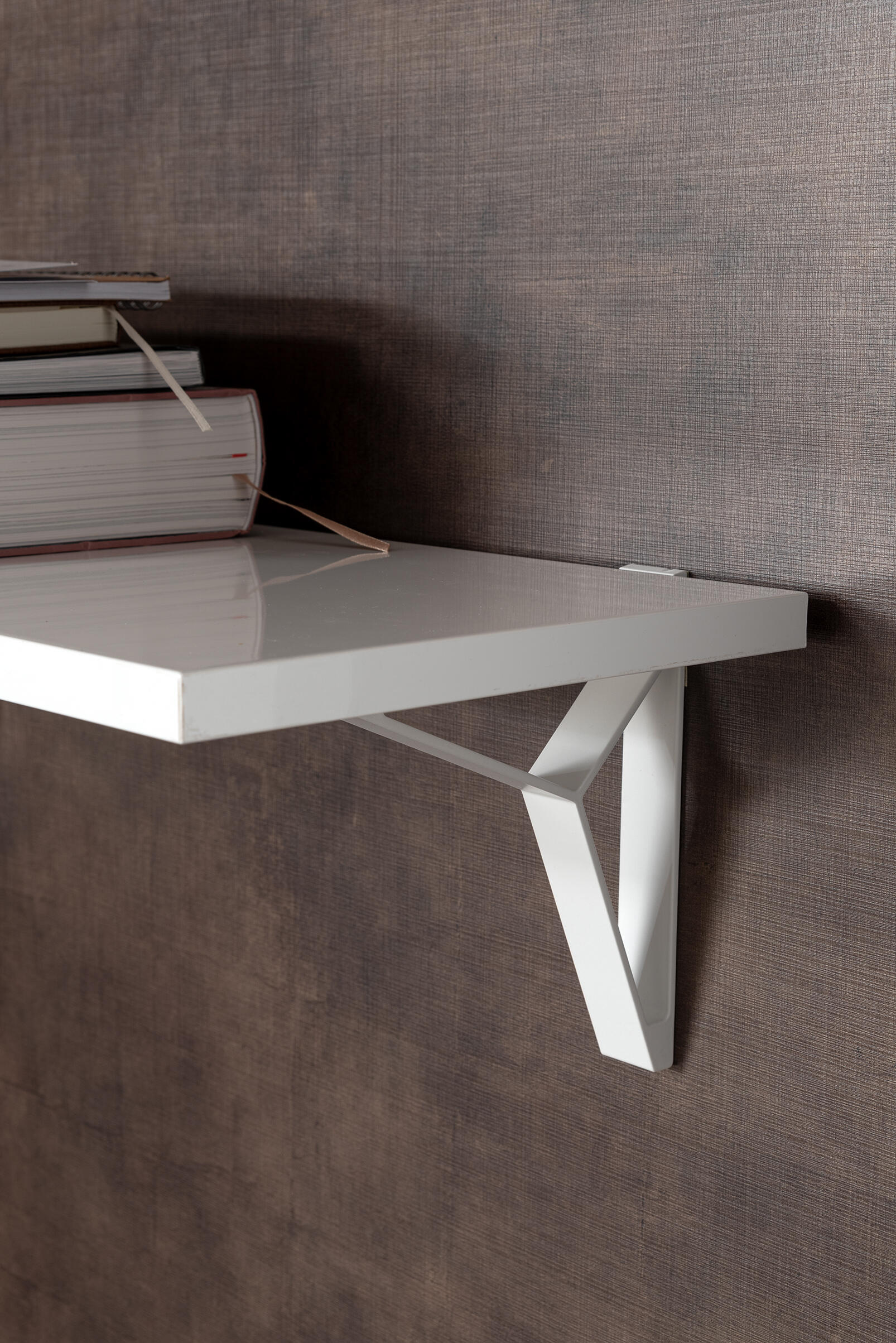 2 équerres de fixation murale aluminium mat blanc, P.16 cm | Leroy Merlin