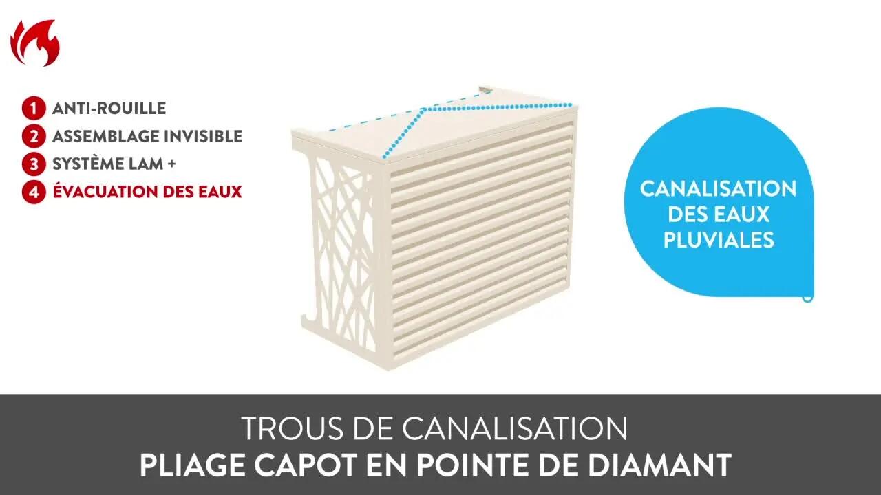 Habillage dessous pour cache climatisation, DEVAUX alu crème, l.90 x H.2.5 cm | Leroy Merlin