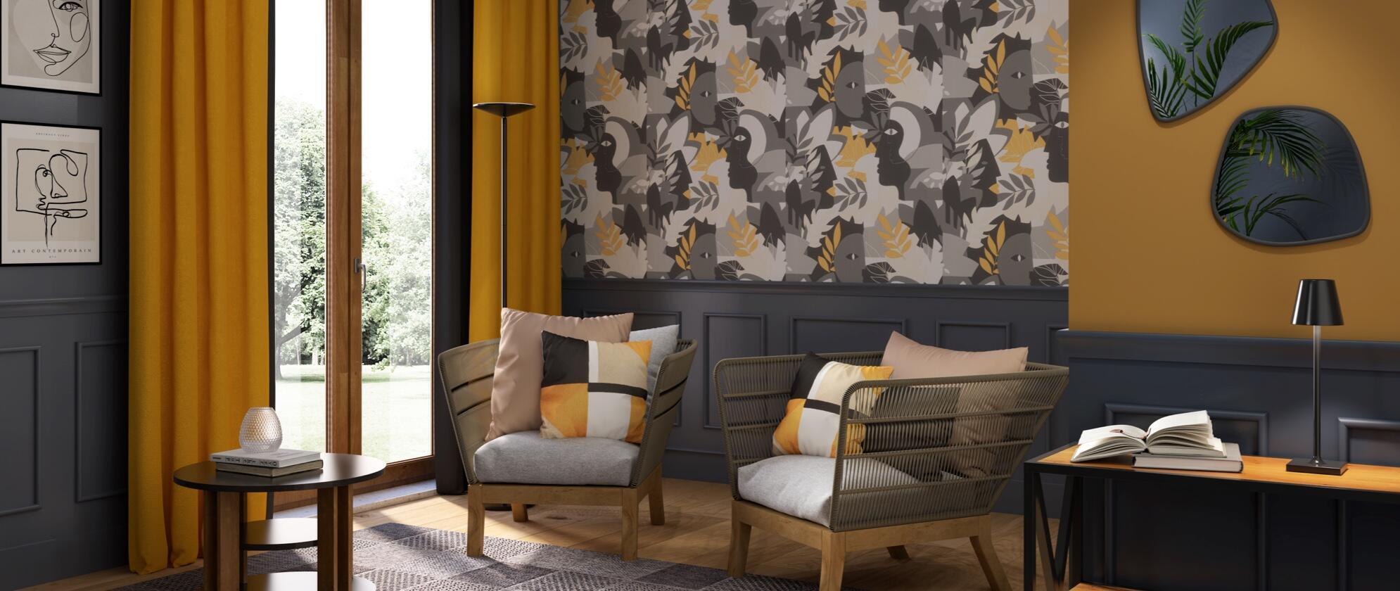 Un soggiorno color senape e grigio antracite | Leroy Merlin