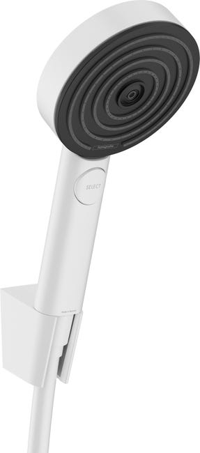 Pommeau De Douche 3 Jets Flexible Et Support Hansgrohe Pulsify Blanc
