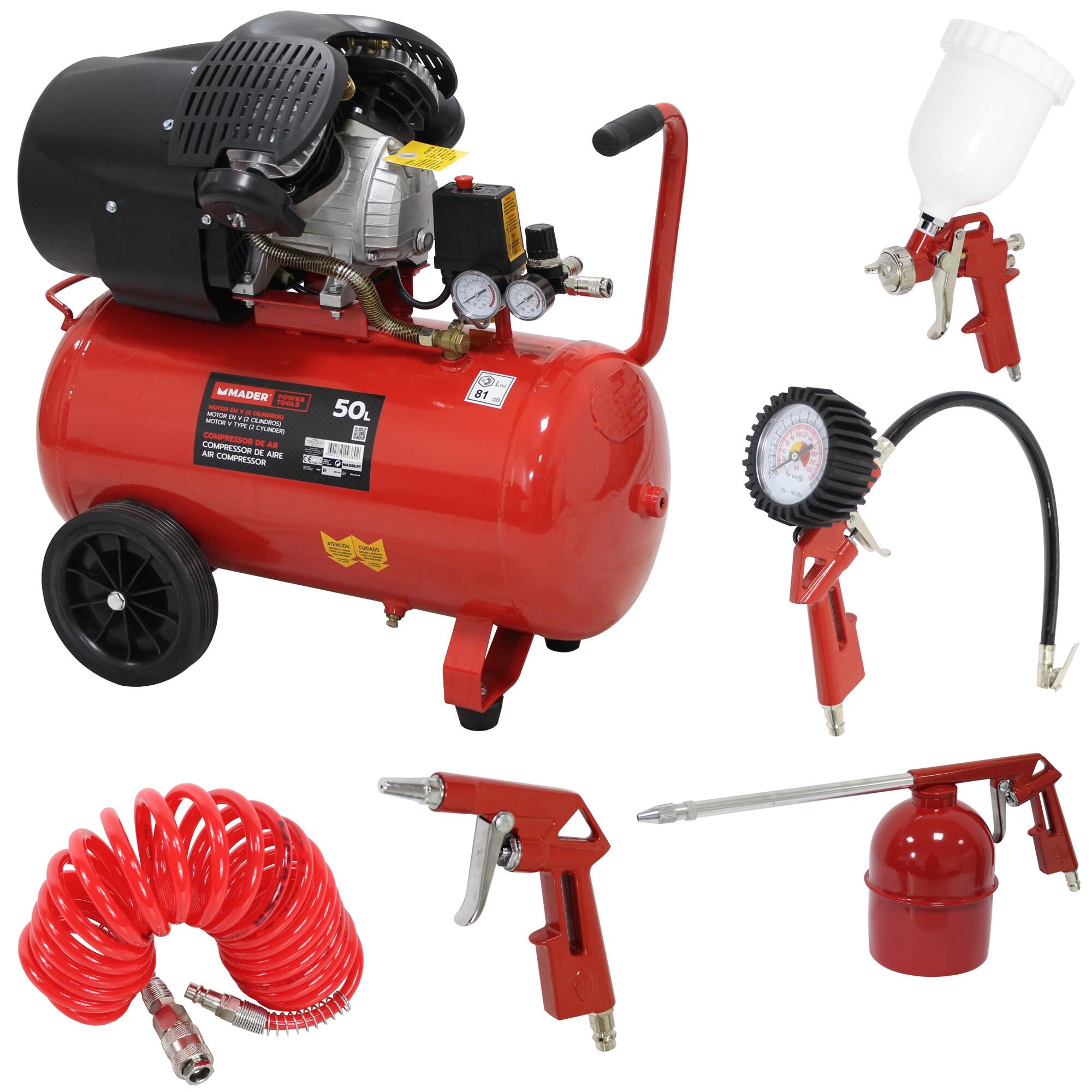 Compresor de aire 50L + juego de pintar | Leroy Merlin
