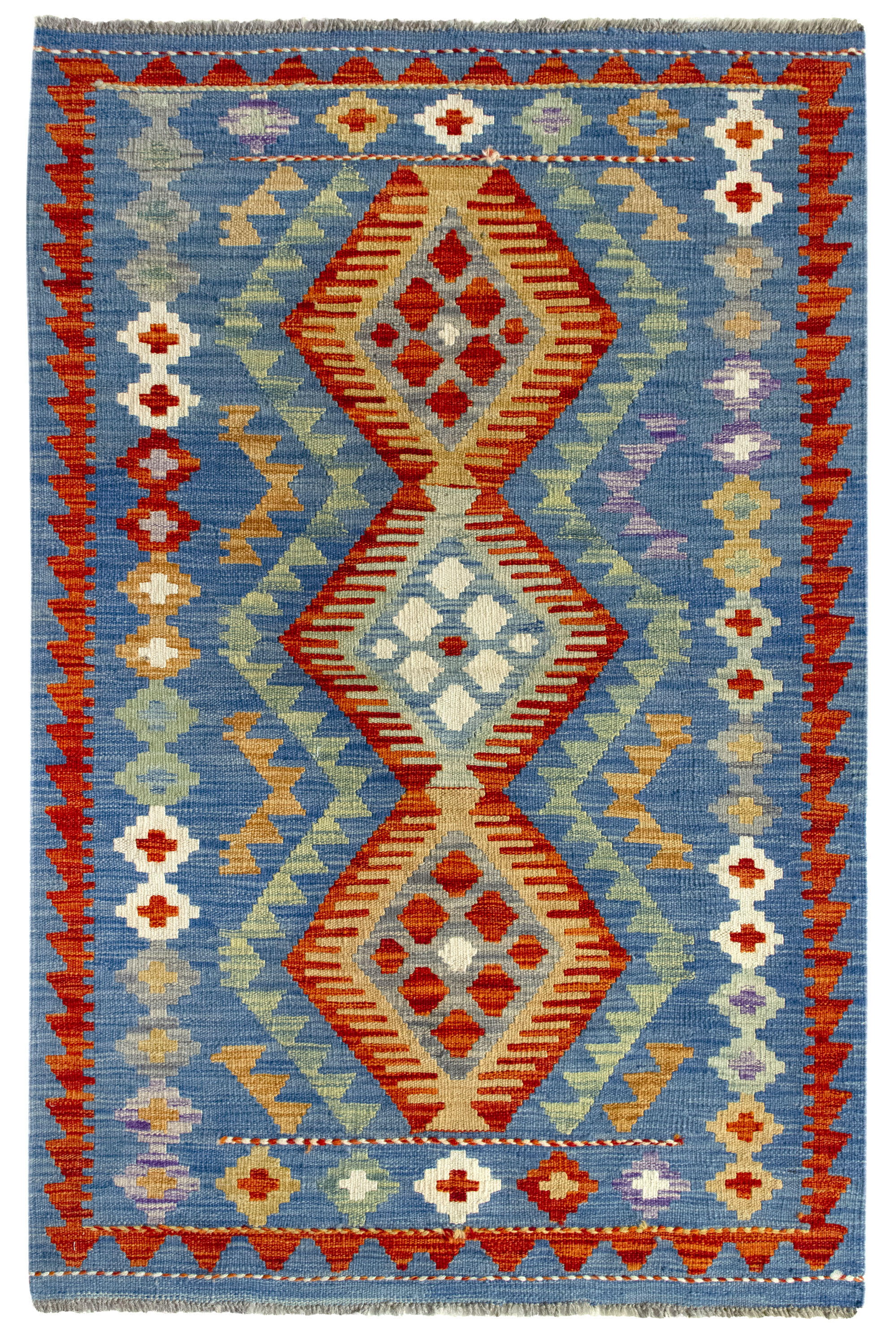 Alfombra lana tejido plano Kilim Herat 2 multicolor 100x150cm | Leroy ...