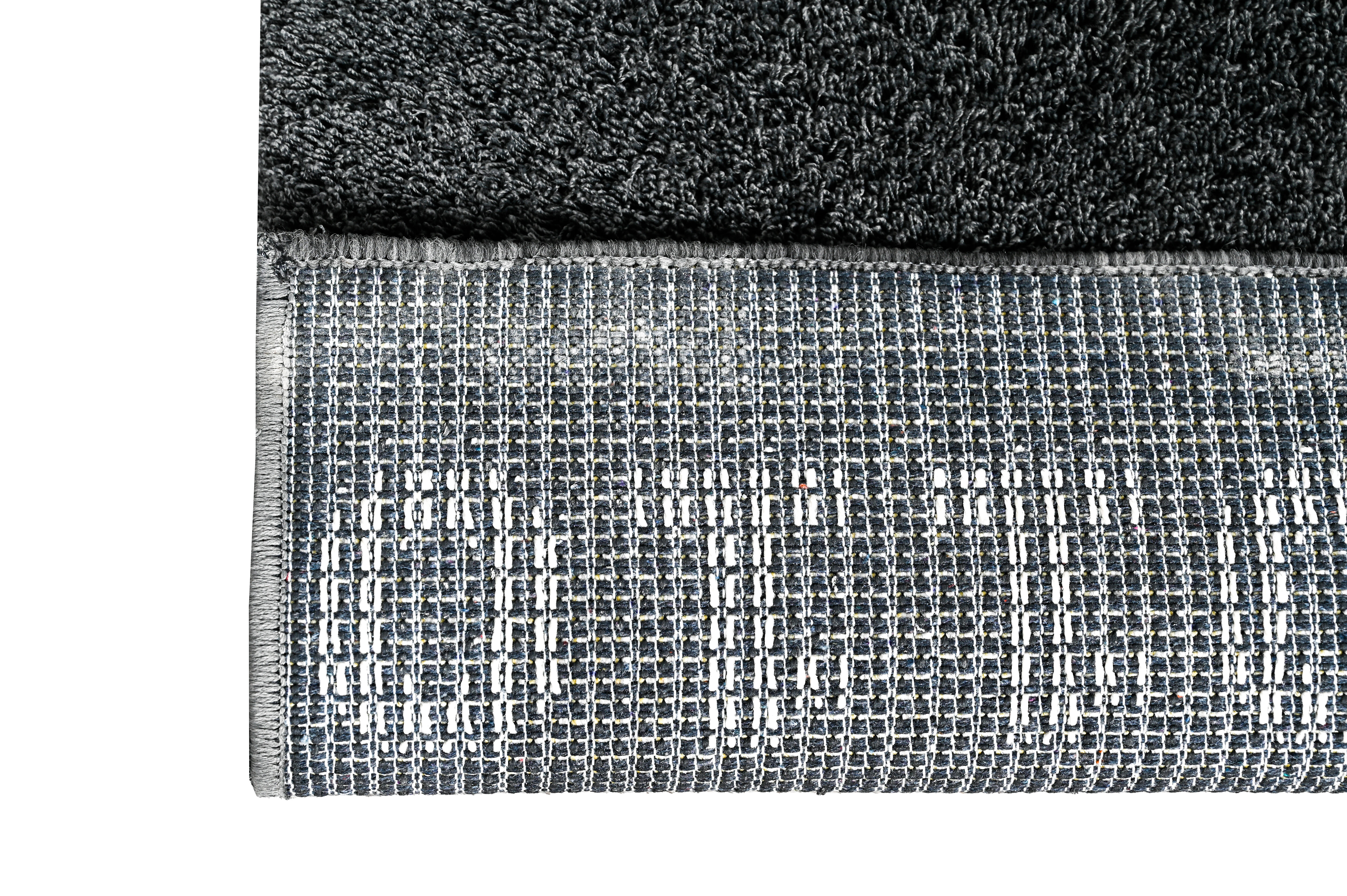 Alfombra poliéster pelo largo Blizz liso gris anthracite lavable en ...