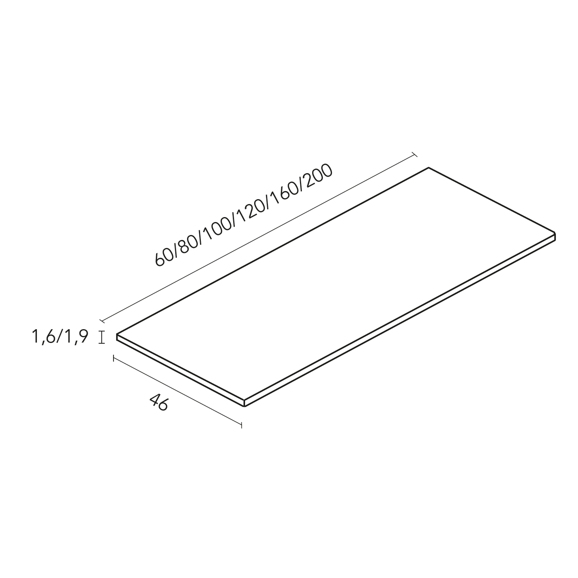 Encimera lavabo Komplett blanco brillo 200x46x1.6 cm | Leroy Merlin