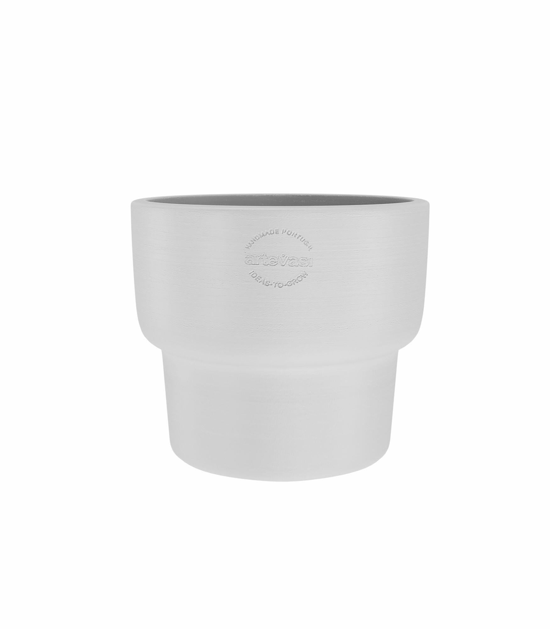 Maceta de arcilla cocida Echo alto blanca de Ø 20 cm | Leroy Merlin