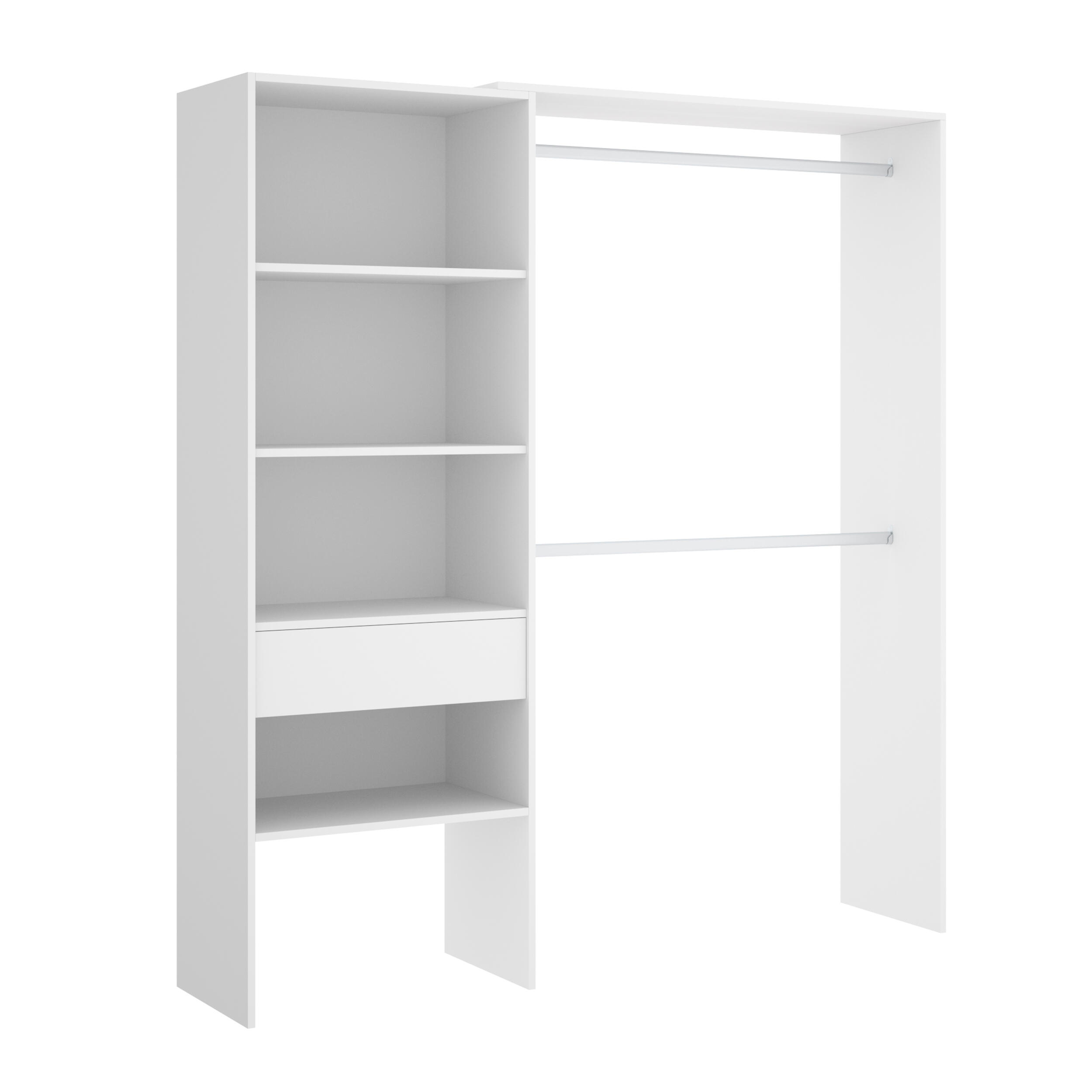 Kit de vestidor Beta blanco con un cajón de187x160x40cm | Leroy Merlin