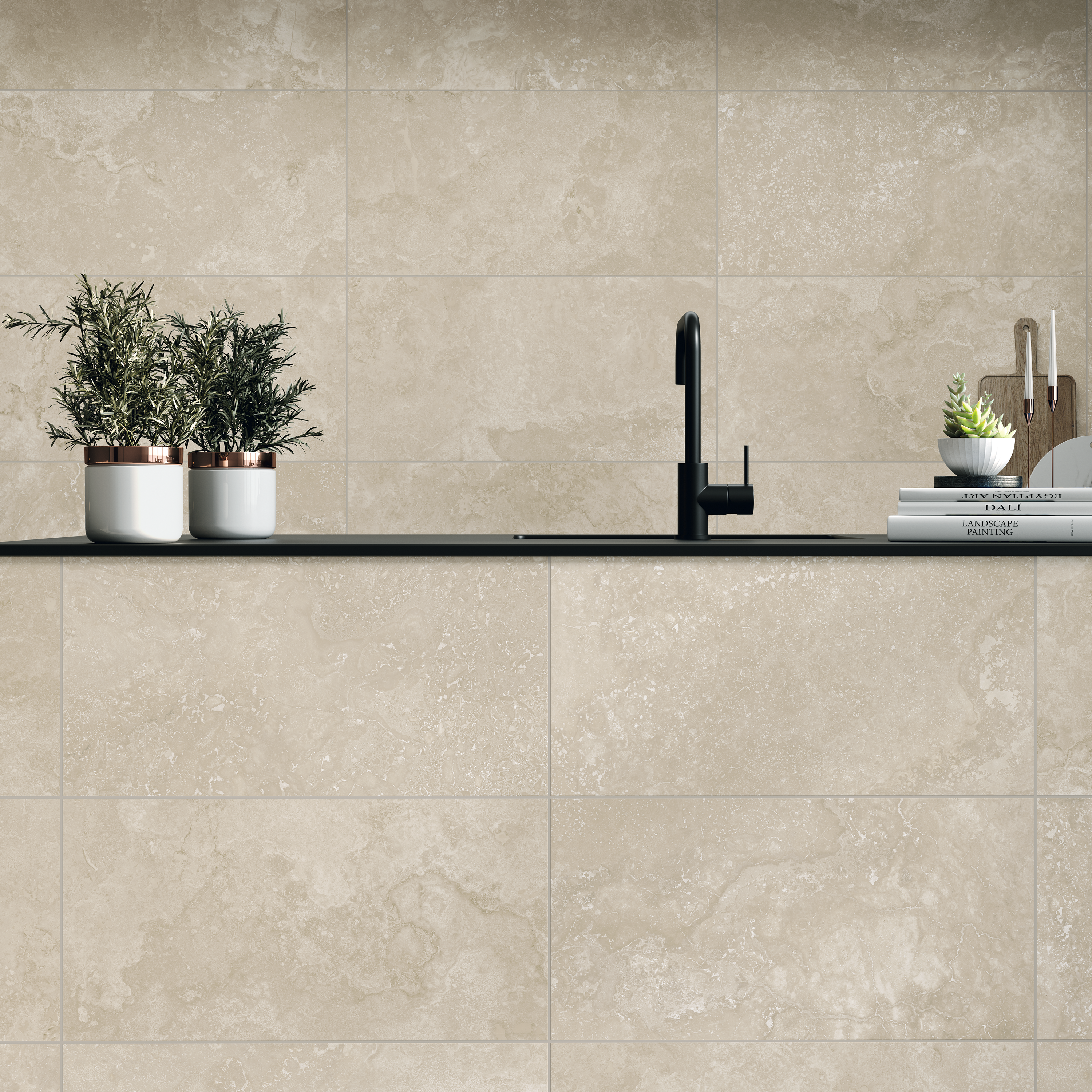 Carrelage mur intérieur effet pierre beige Lakos l.30 x L.60 cm ARTENS ...