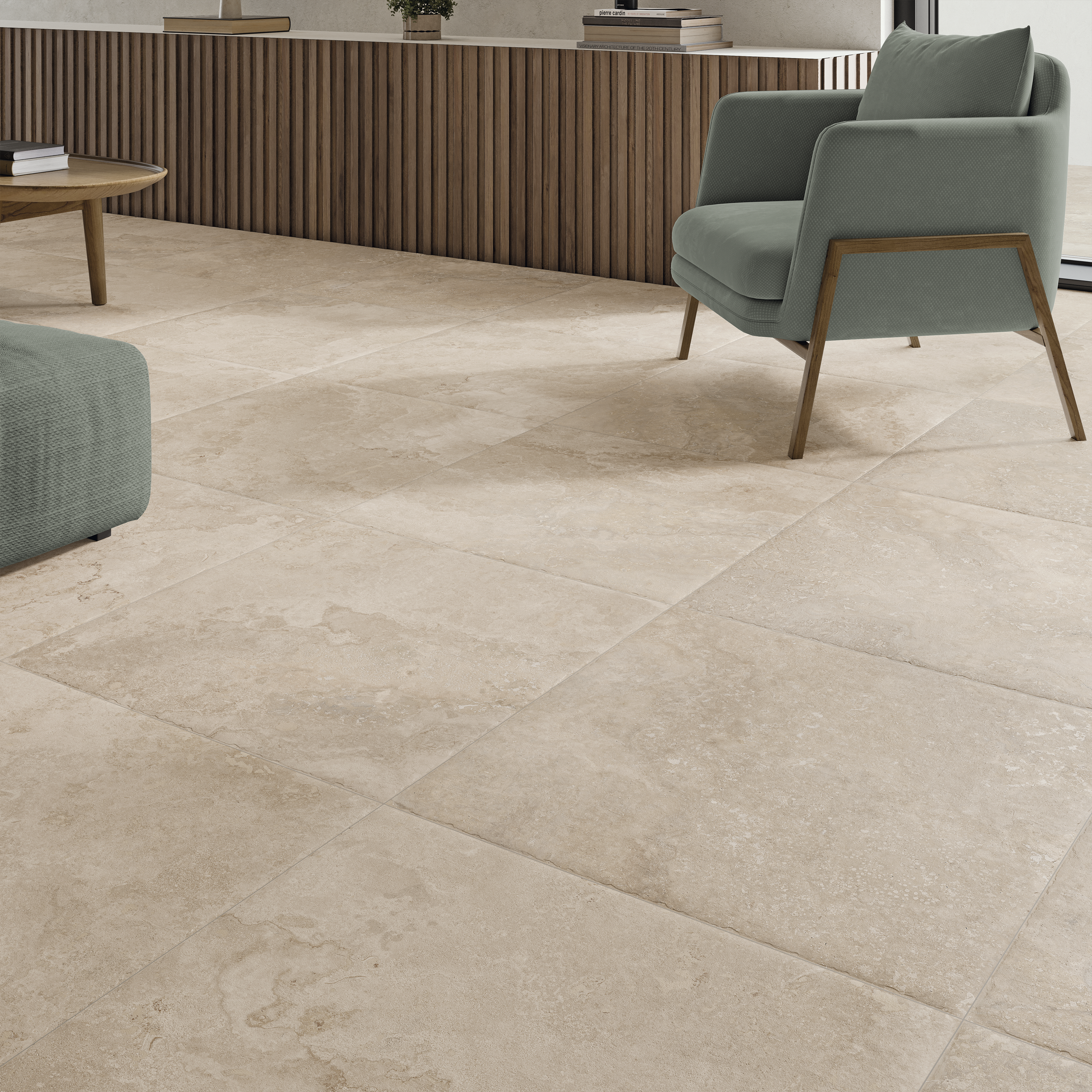 Carrelage sol intérieur / mur intérieur effet pierre beige Lakos l.60 x ...