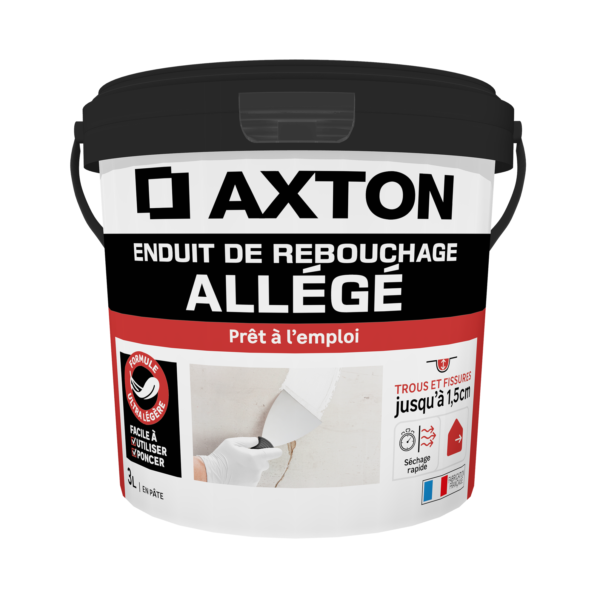 Enduit de rebouchage en pâte allégée Allégé AXTON blanc 3 l | Leroy Merlin