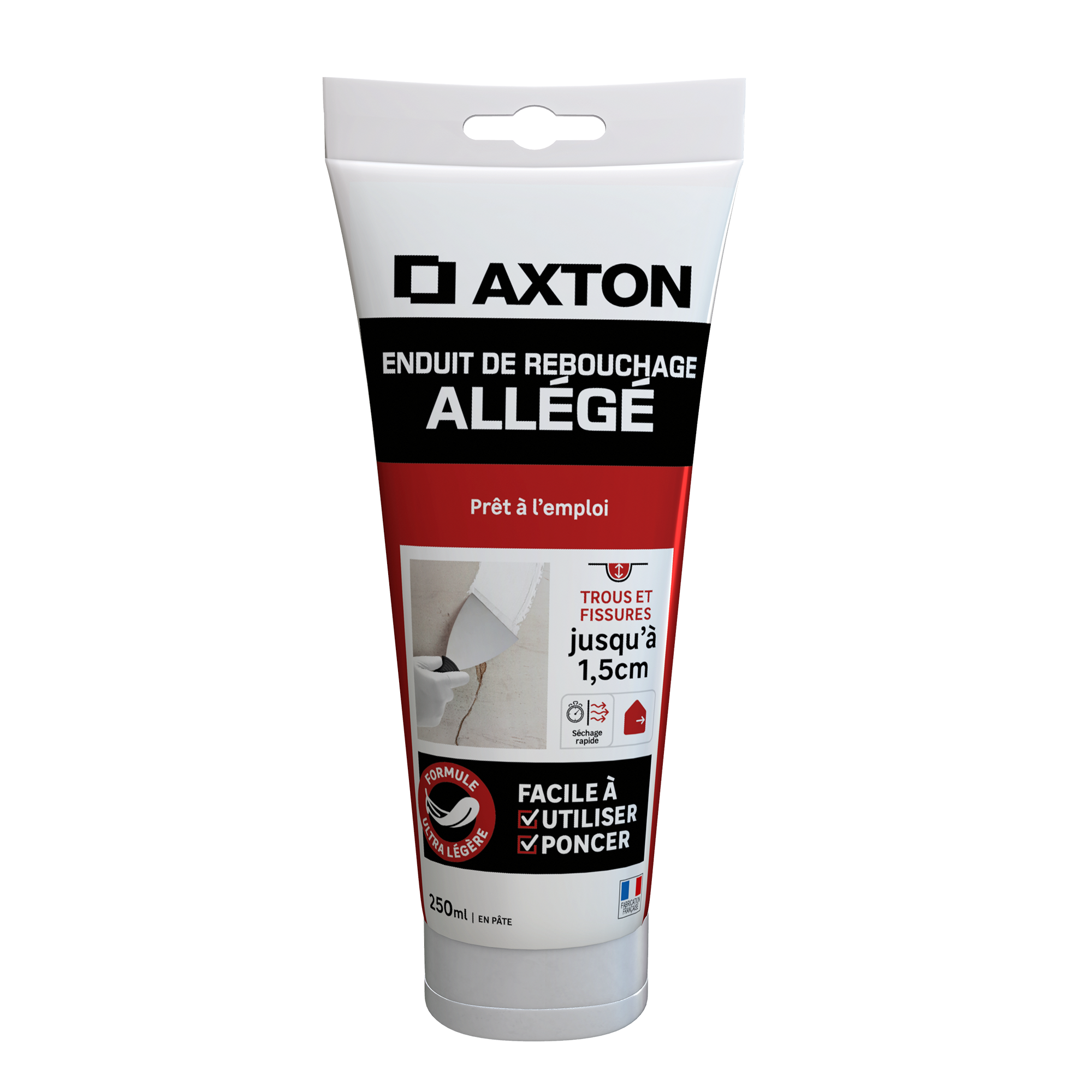 Enduit de rebouchage en pâte allégée Allégé AXTON blanc 250 ml | Leroy ...
