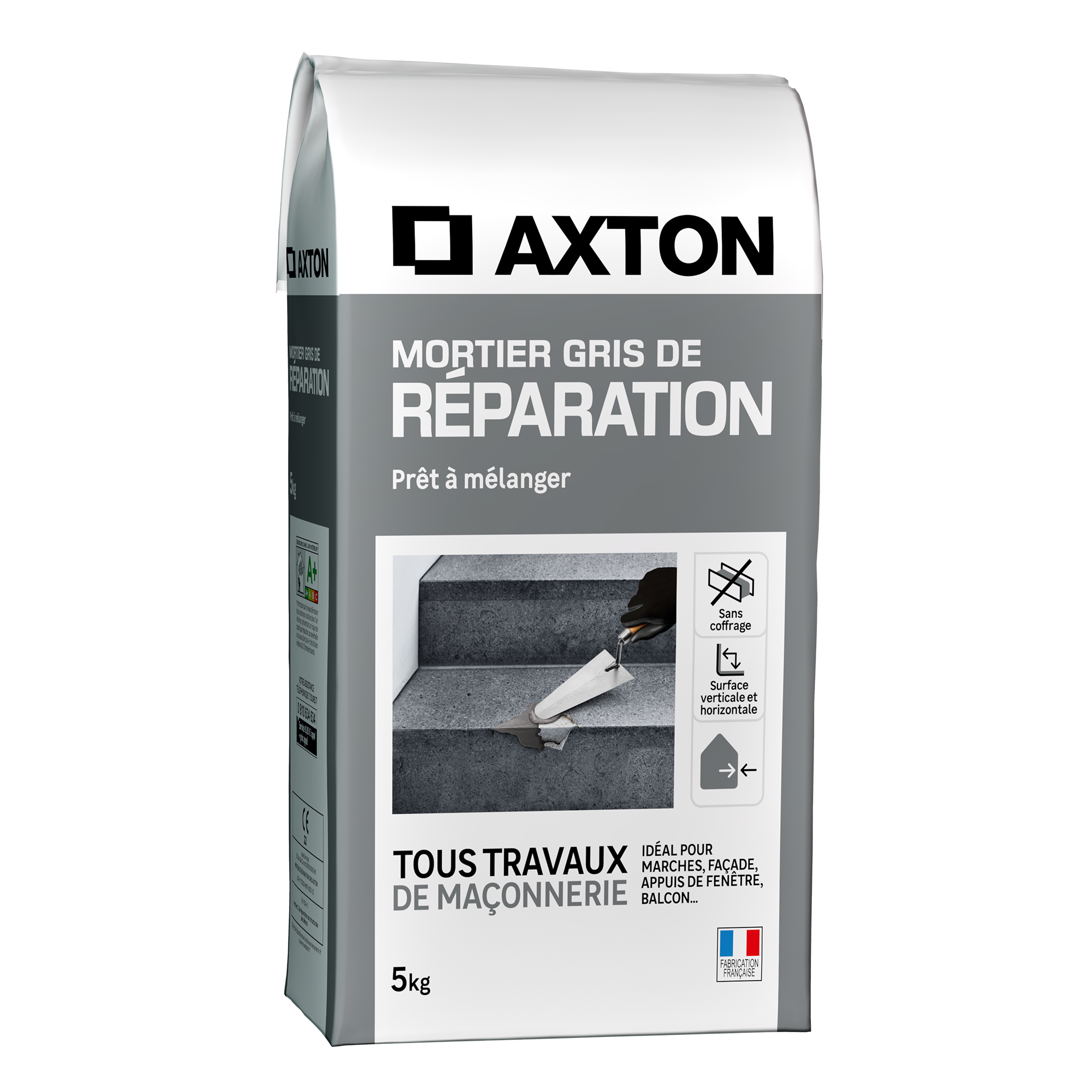 Mortier gris de réparation AXTON, 5 kg | Leroy Merlin