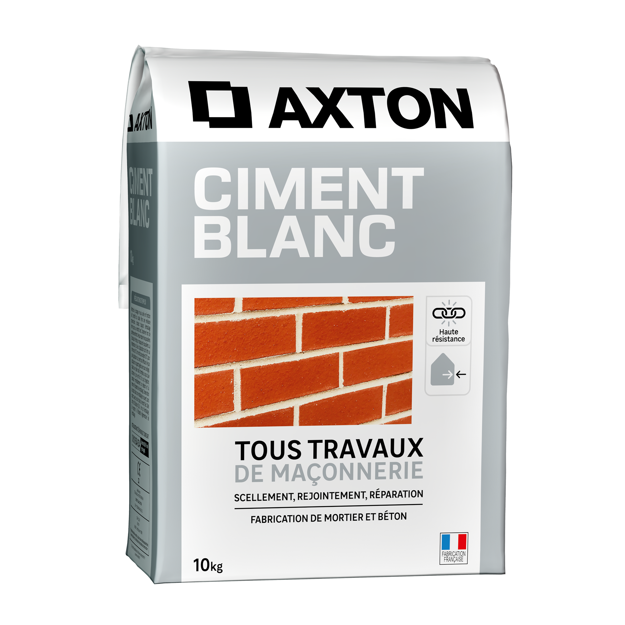 Ciment blanc AXTON CE/ CEM I, 52,5 10 kg | Leroy Merlin