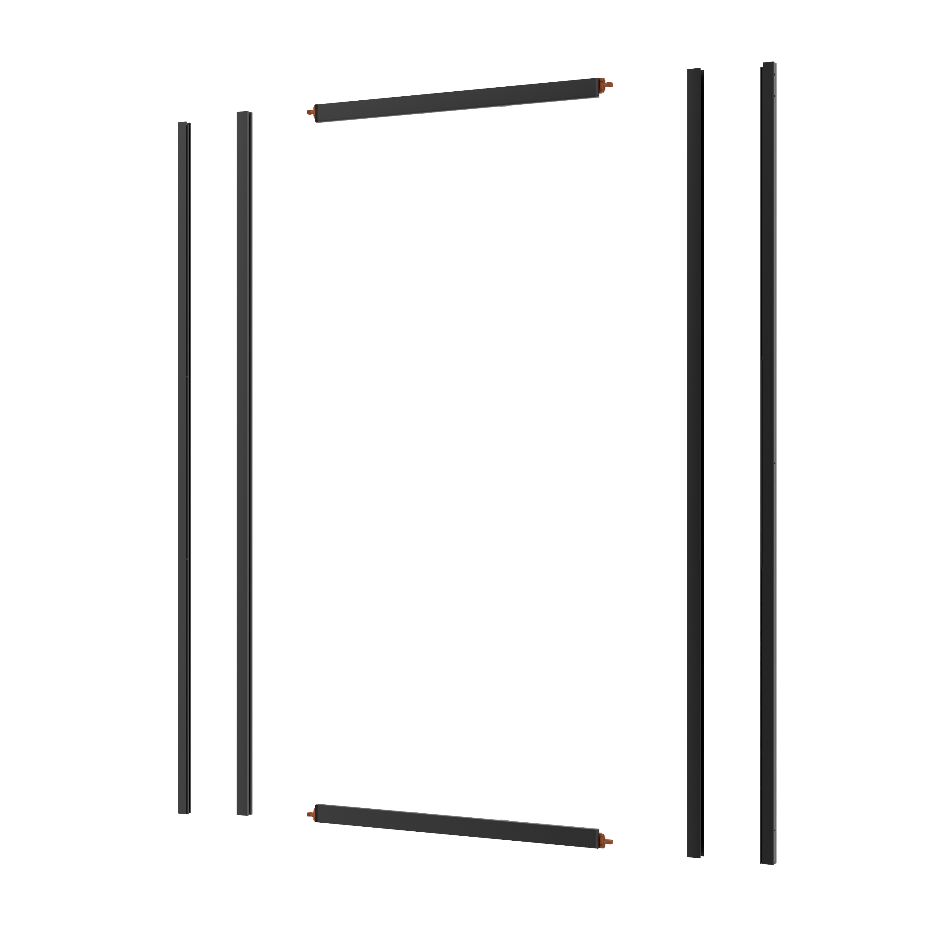 Kit perfil negro para mampara frontal corredera easy límite de 110 cm ...