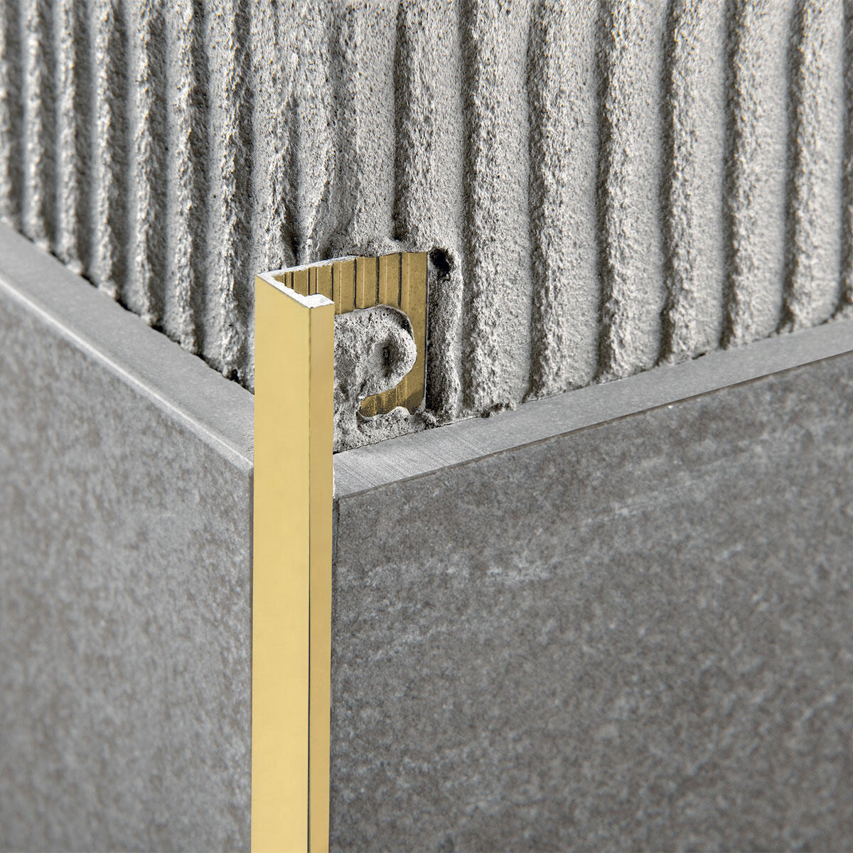 Profilo angolare esterno in alluminio Proterminal oro satinato Sp 10mm ...