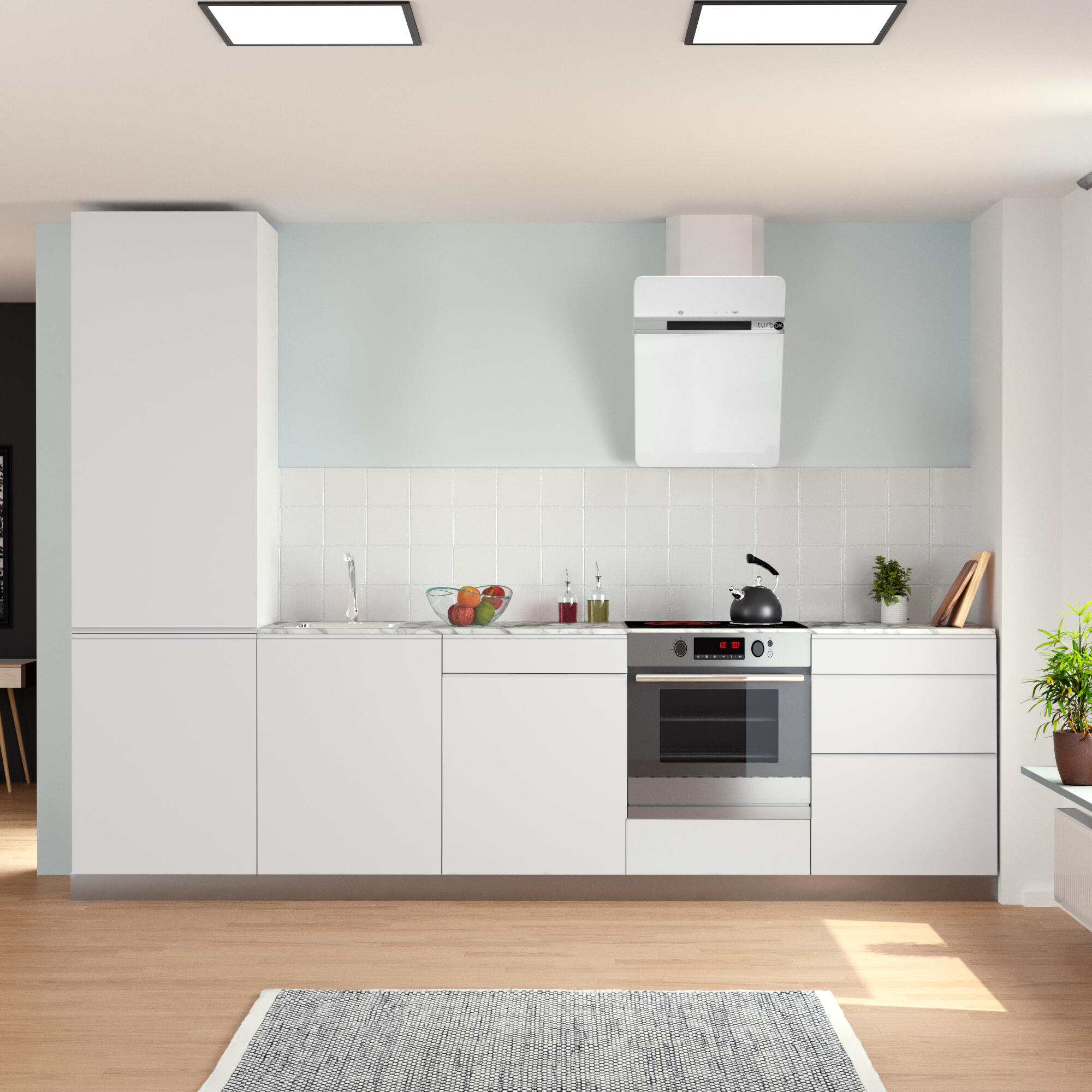 Cocina en kit DELINIA iD Tokyo blanco mate 300 cm | Leroy Merlin