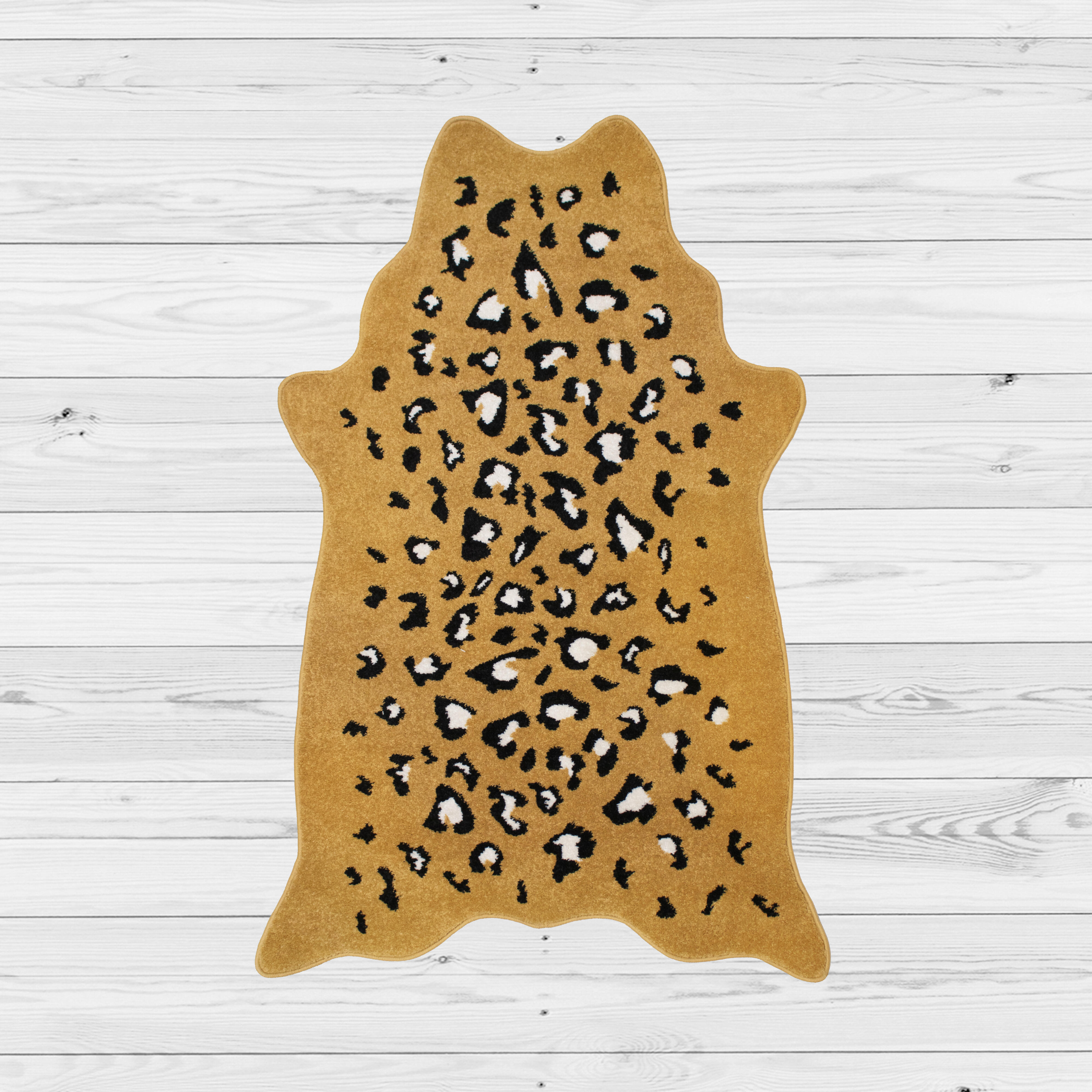 Tapis léopard jaune irrégulier, l.100 x L.150 cm Léopard | Leroy Merlin