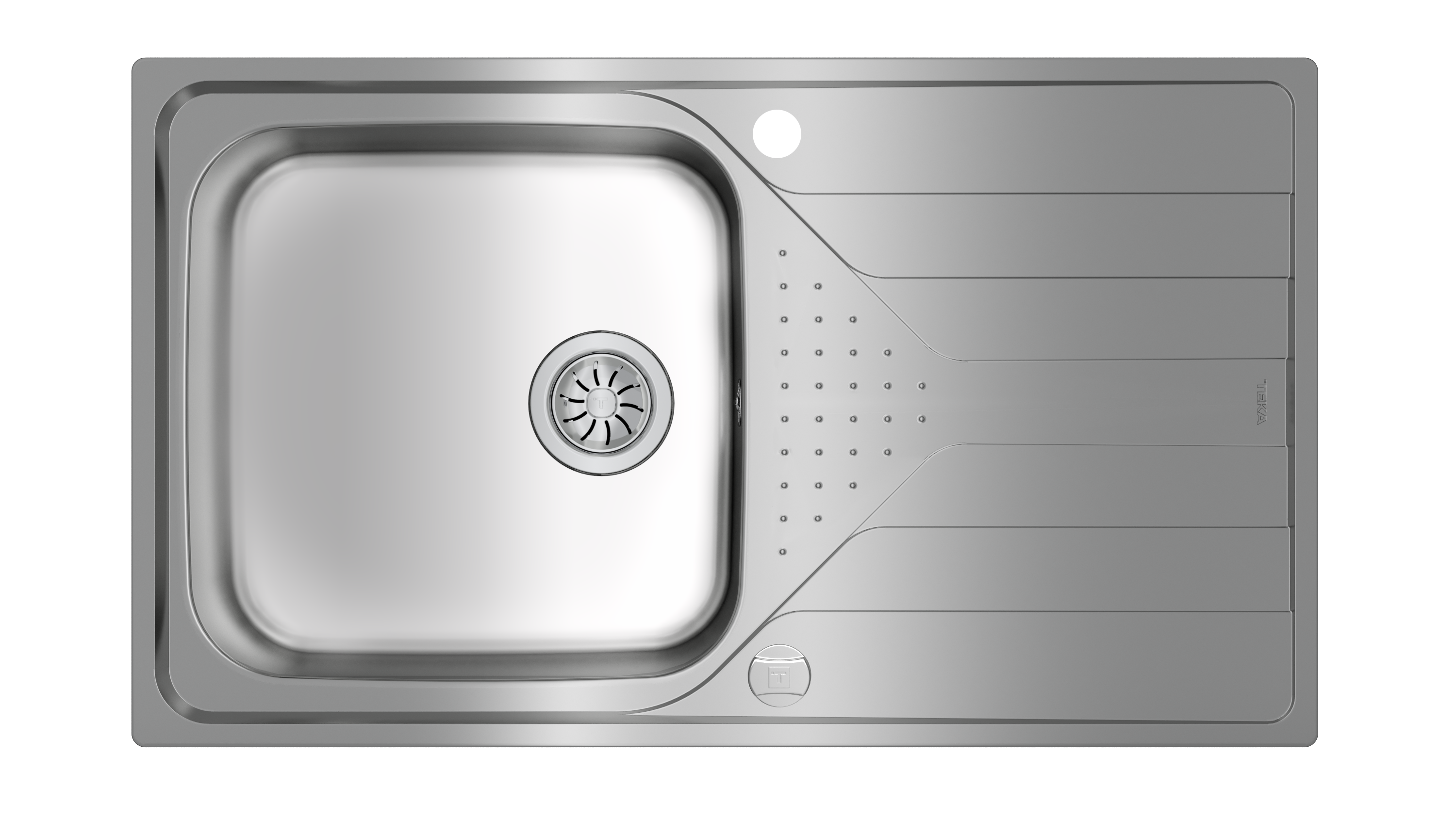 Evier à encastrer 1 grand bac Inox micro-structuré UNIVERSELLE Gris ...