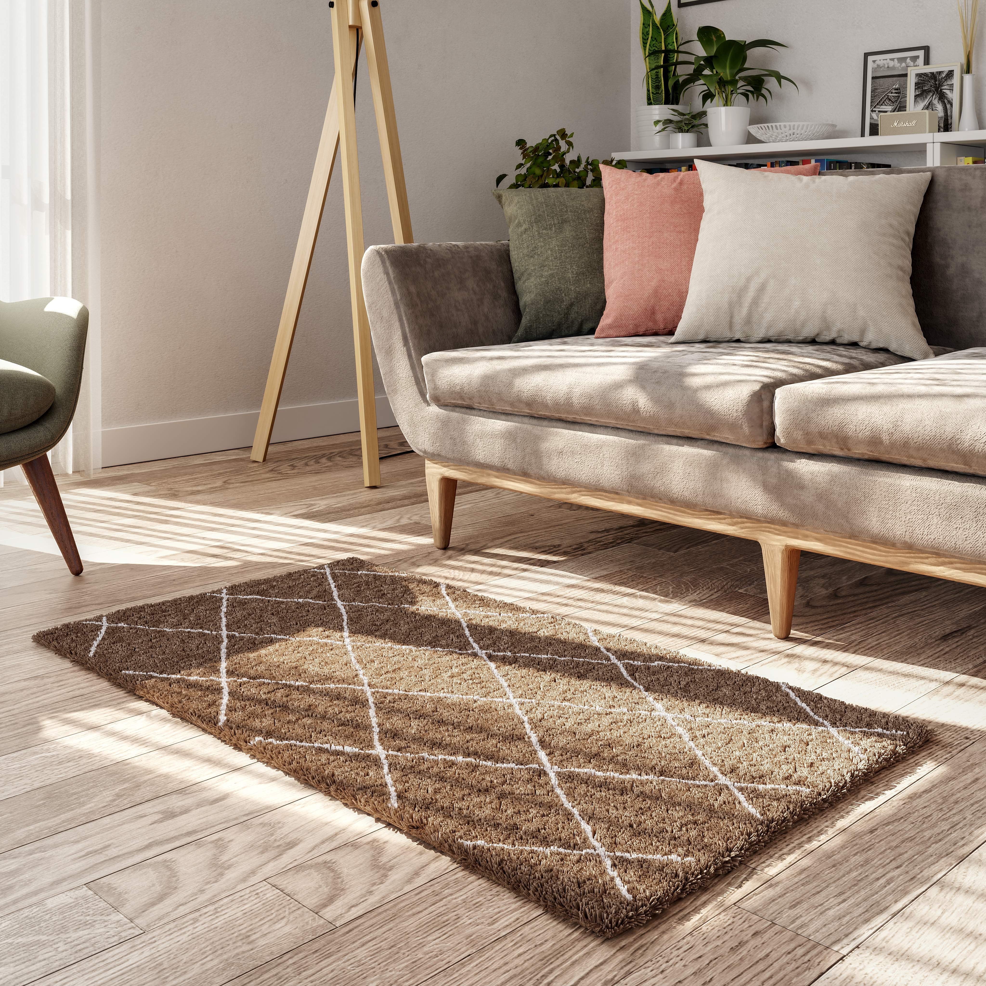 Alfombra poliéster Blizz topo 60x110cm | Leroy Merlin