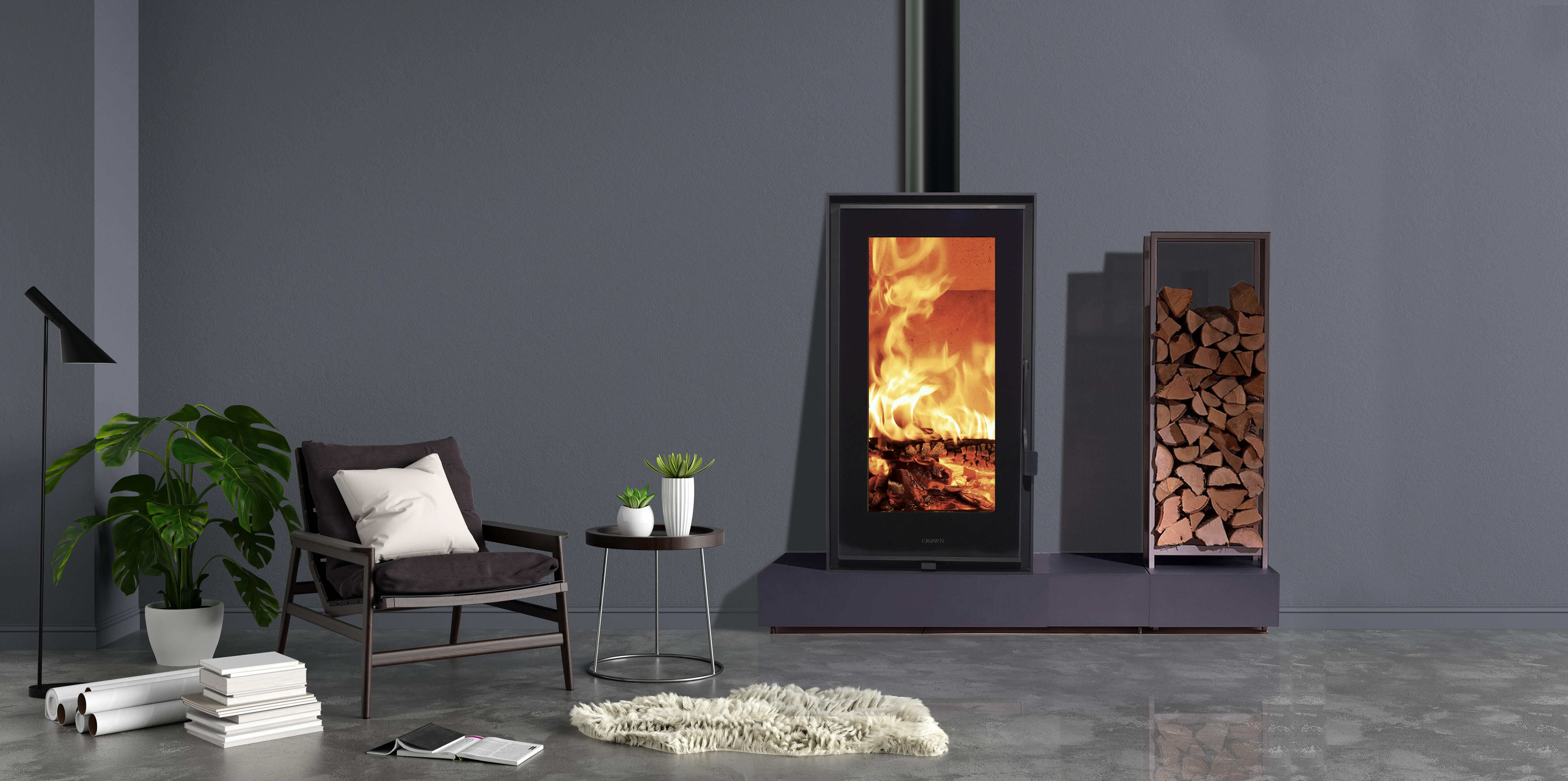 Poêle à bois CROWN Poele a bois sirli ecodesign noir, 8 kW | Leroy Merlin