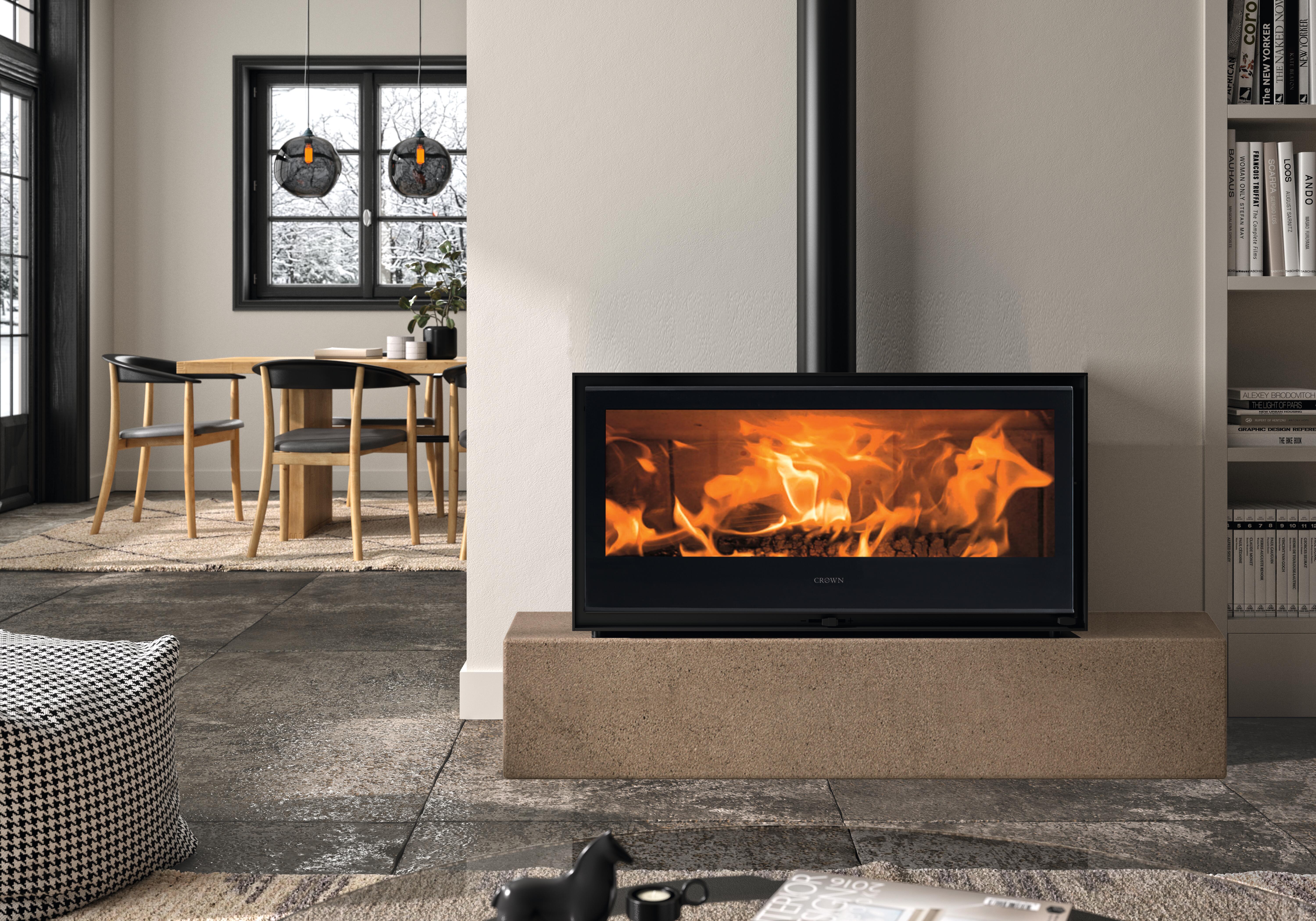 Poêle à bois CROWN Poele a bois toucan ecodesign noir, 8.9 kW | Leroy ...