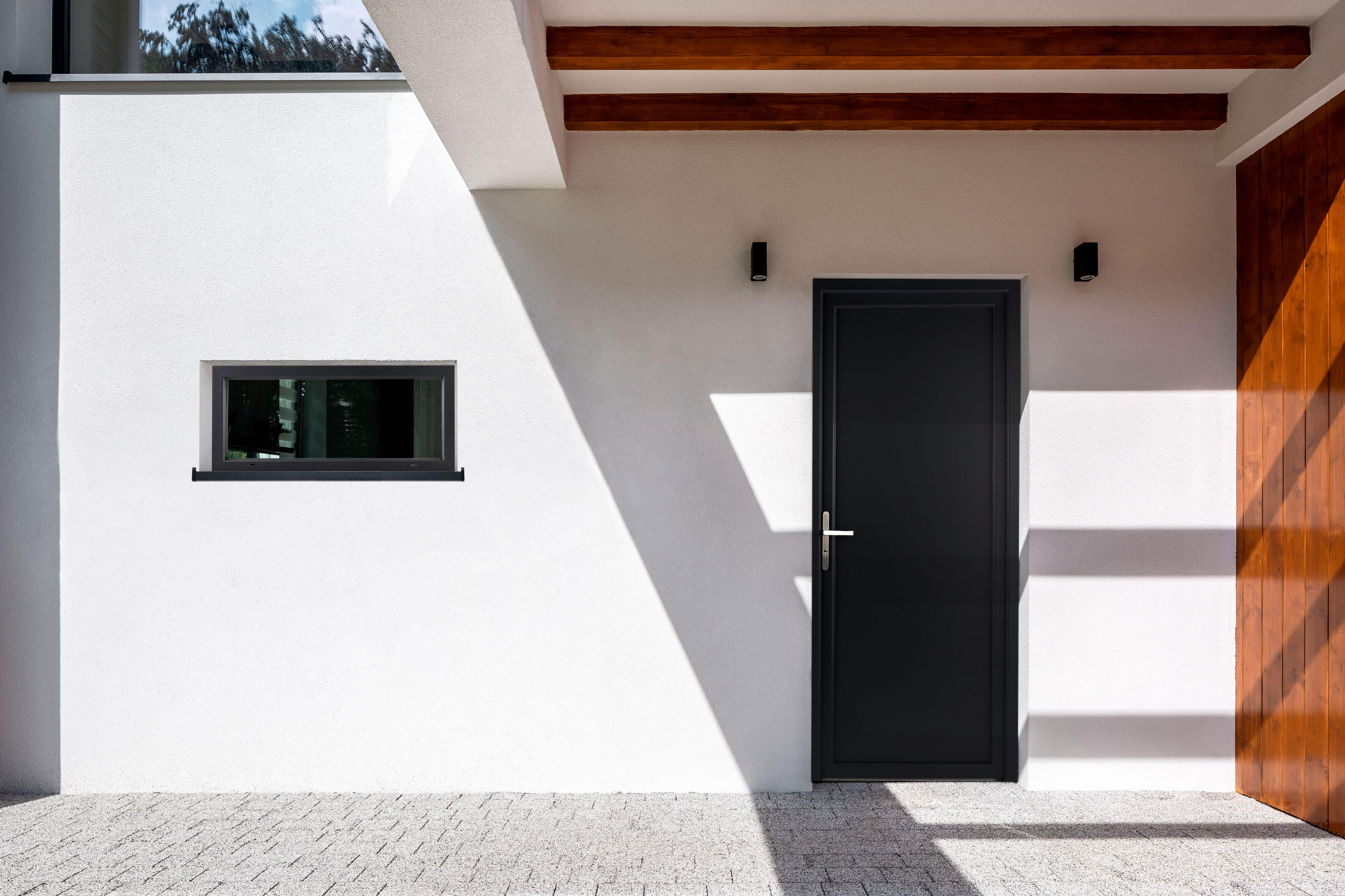 Chassis fixe PVC Essentiel H.60xl.150cm gris ext/blanc int | Leroy Merlin