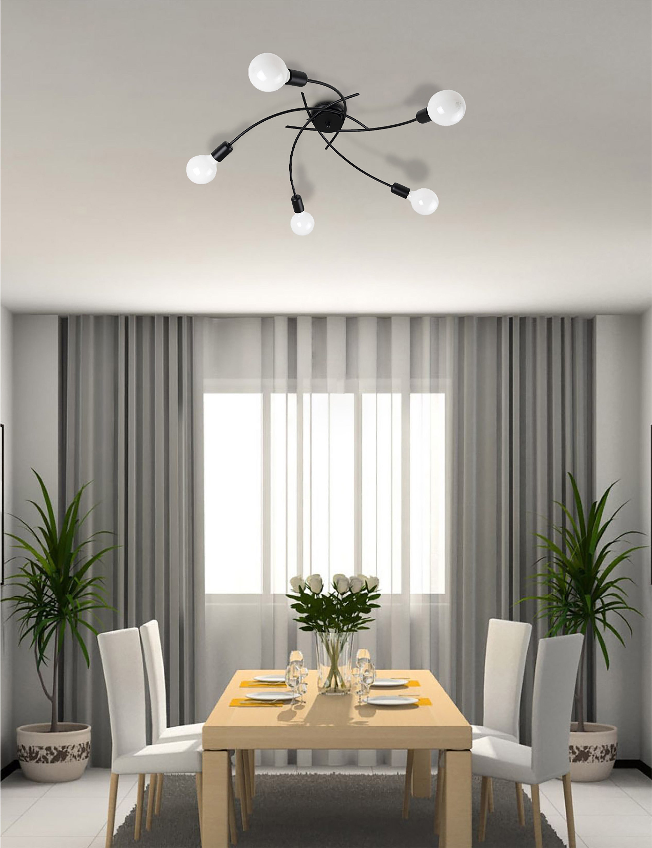 Plafoniera moderno Stella 5 x E27 nero | Leroy Merlin