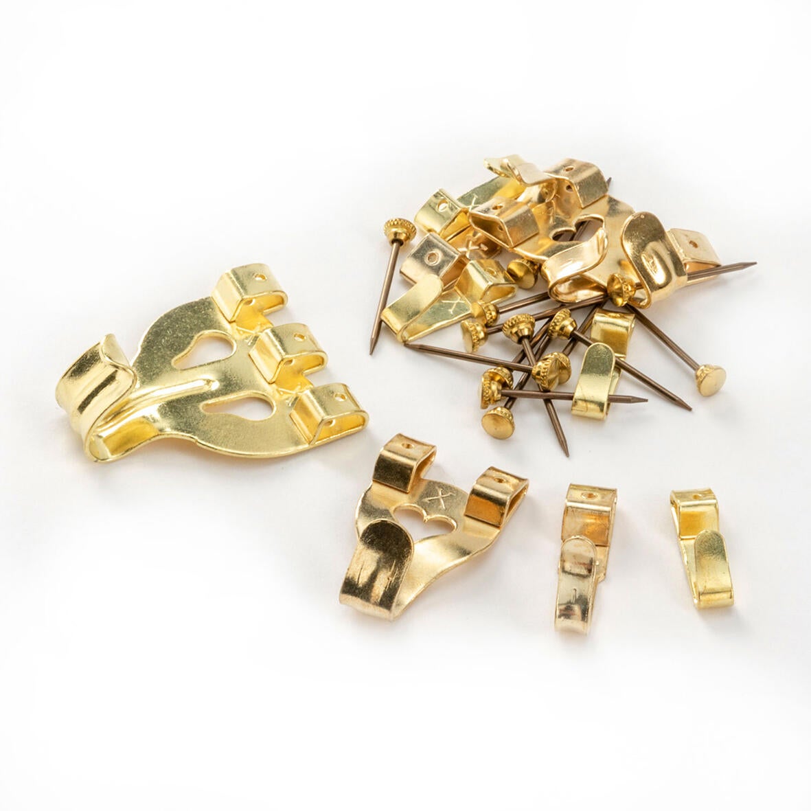 Lot de 9 crochets X tableau assortis, acier laitonné, tout type de ...