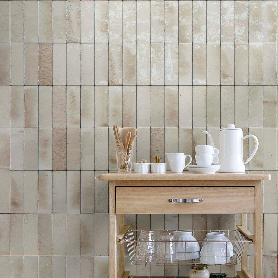 Carrelage mur intérieur effet zellige beige Pablito l.5 x L.15 cm ...