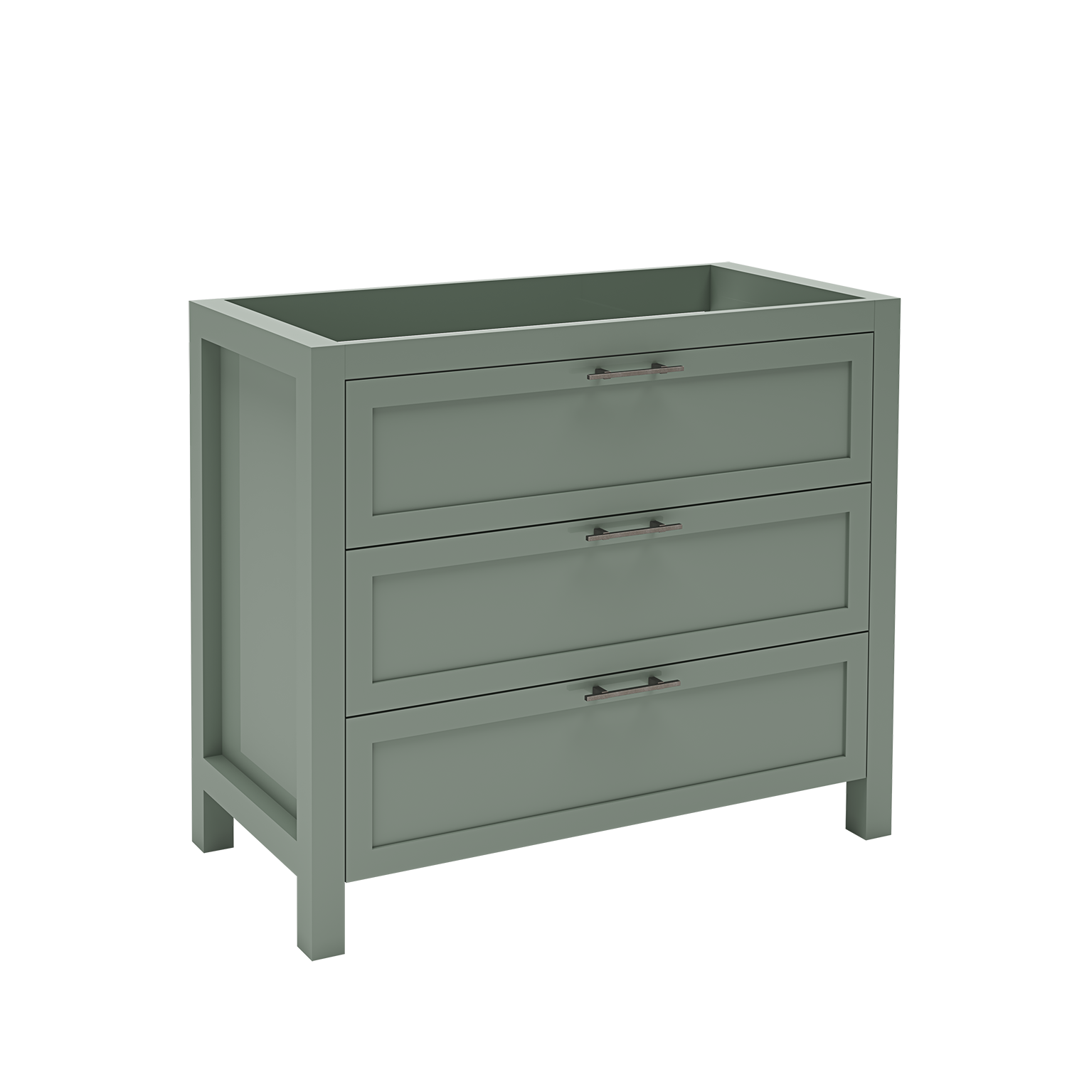 Meuble sous-vasque, 3t l.100 x H.85 x P.45 cm, vert argt, Kende | Leroy ...