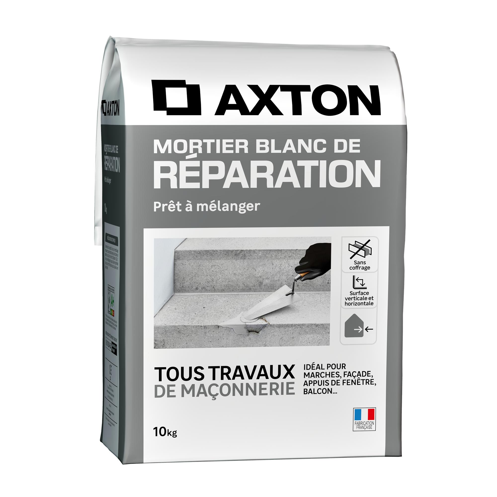 Mortier de réparation blanc AXTON, 10 kg | Leroy Merlin