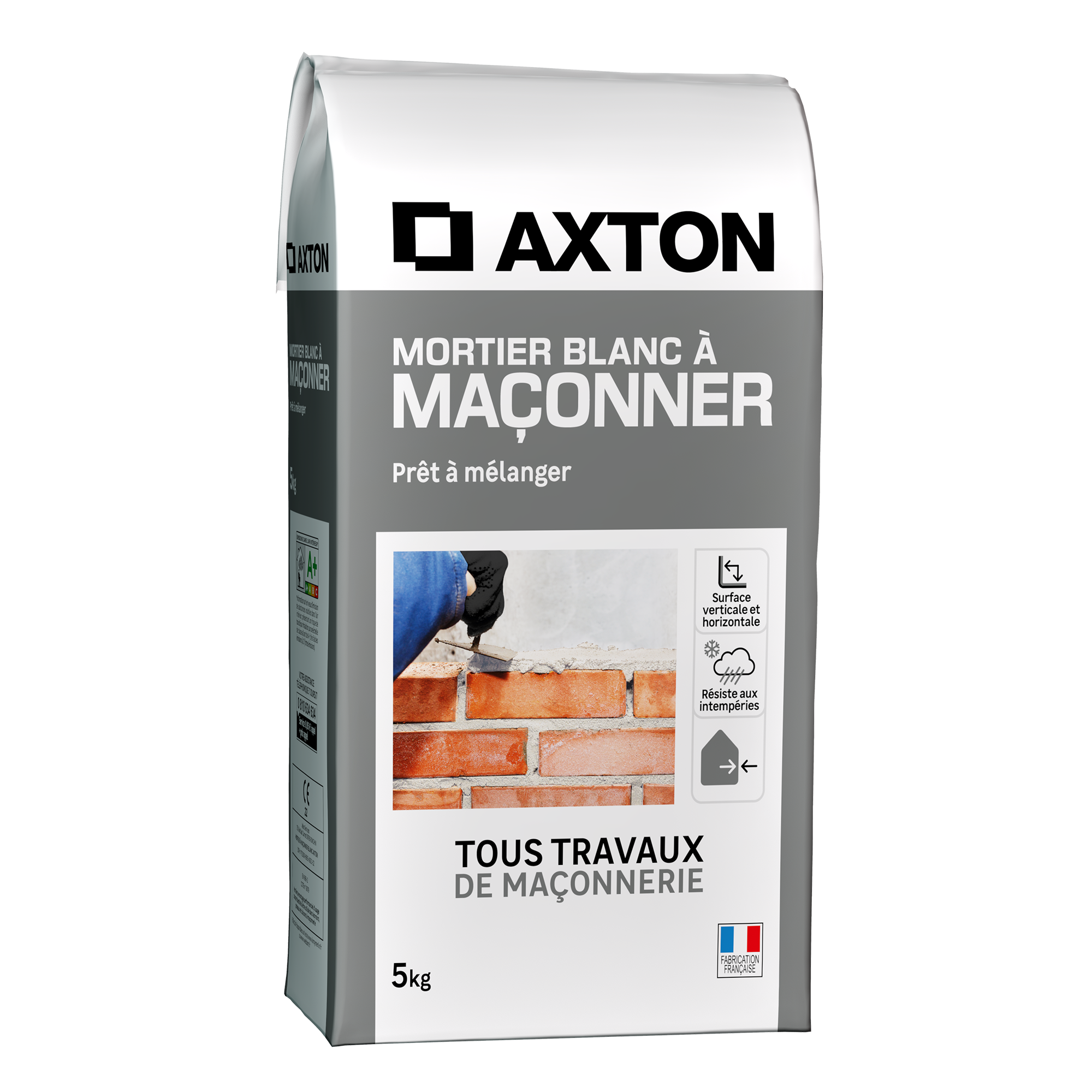 Mortier à maçonner blanc AXTON, 5 kg | Leroy Merlin