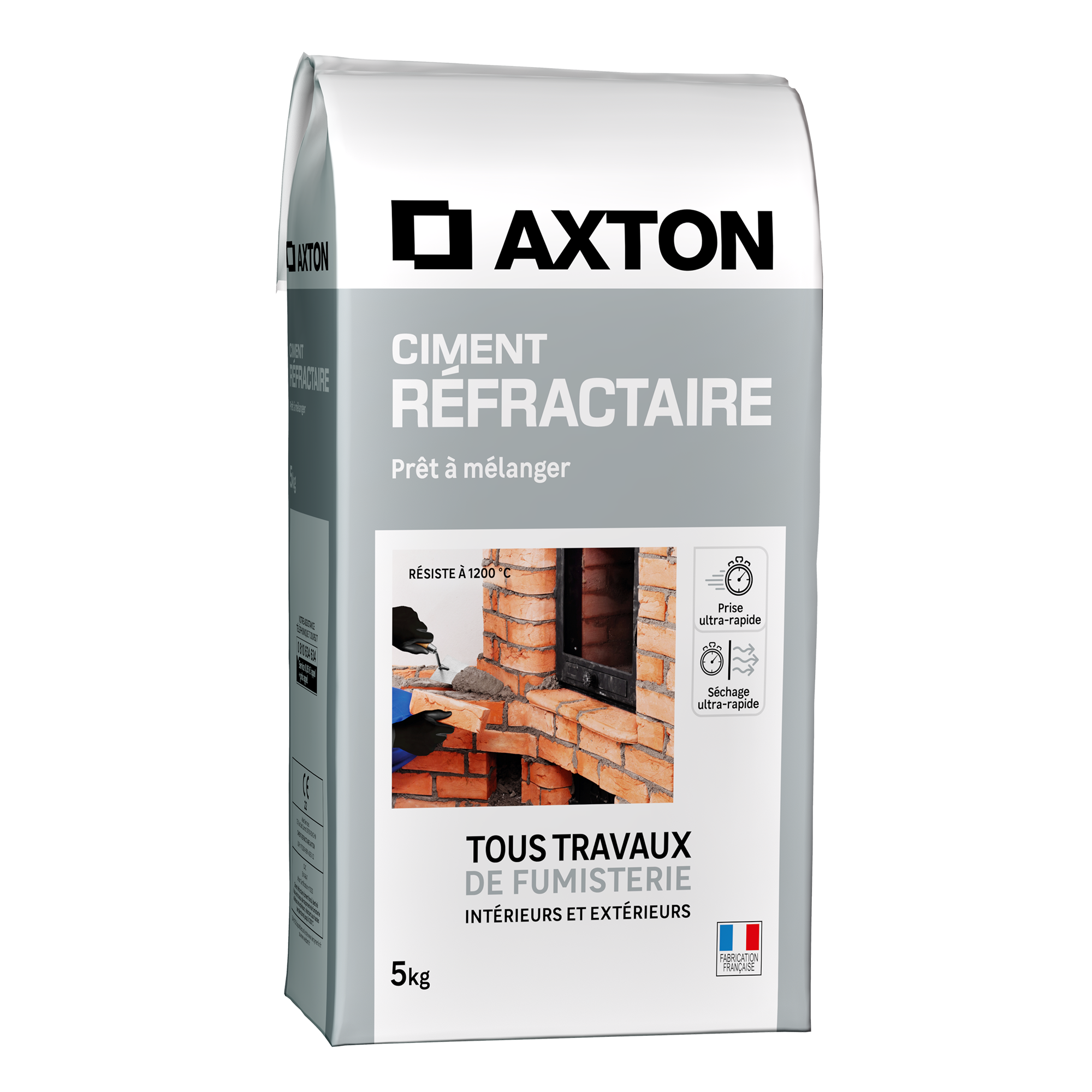 Ciment réfractaire gris AXTON 5 KG | Leroy Merlin