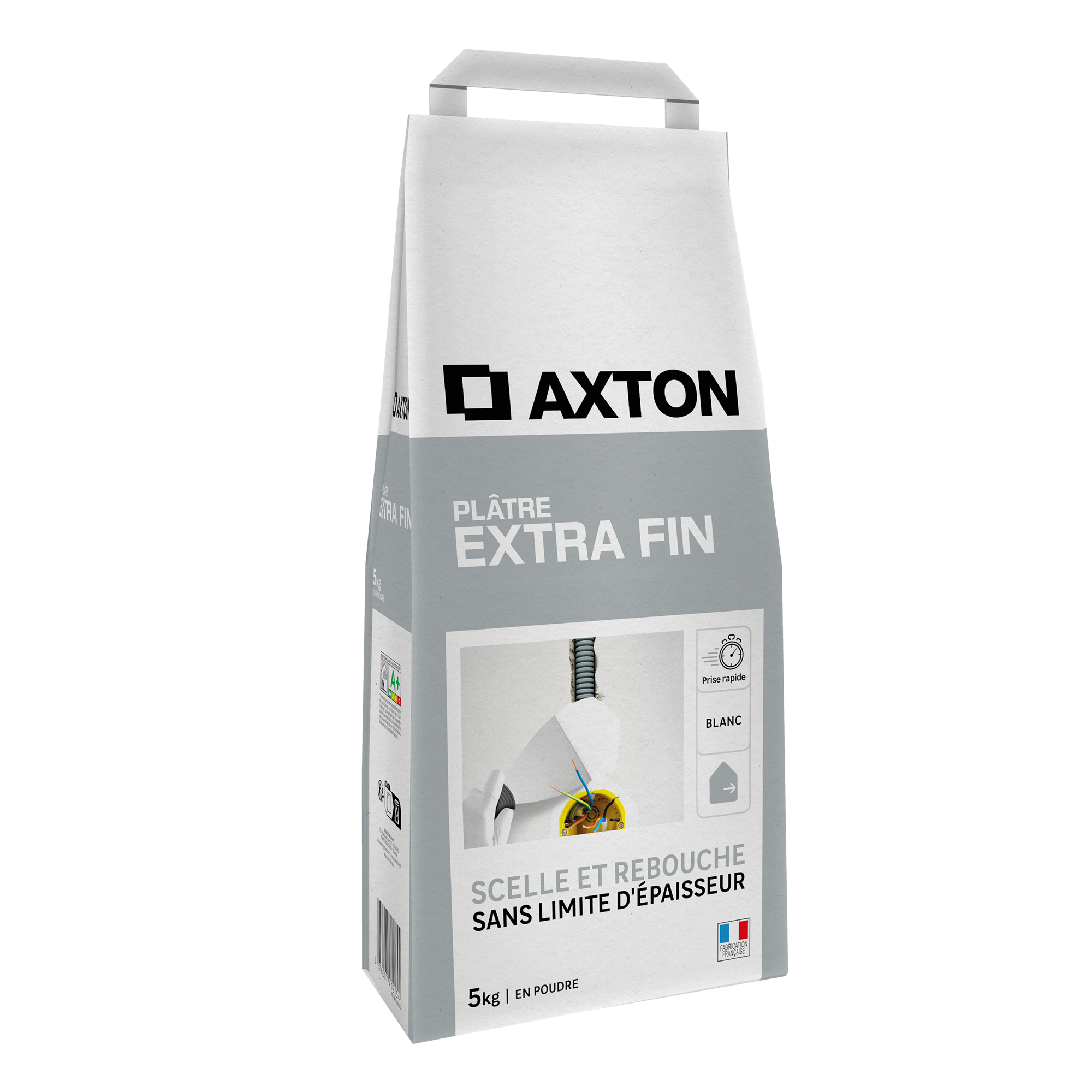 Plâtre extra fin, poudre AXTON blanc 5 kg | Leroy Merlin
