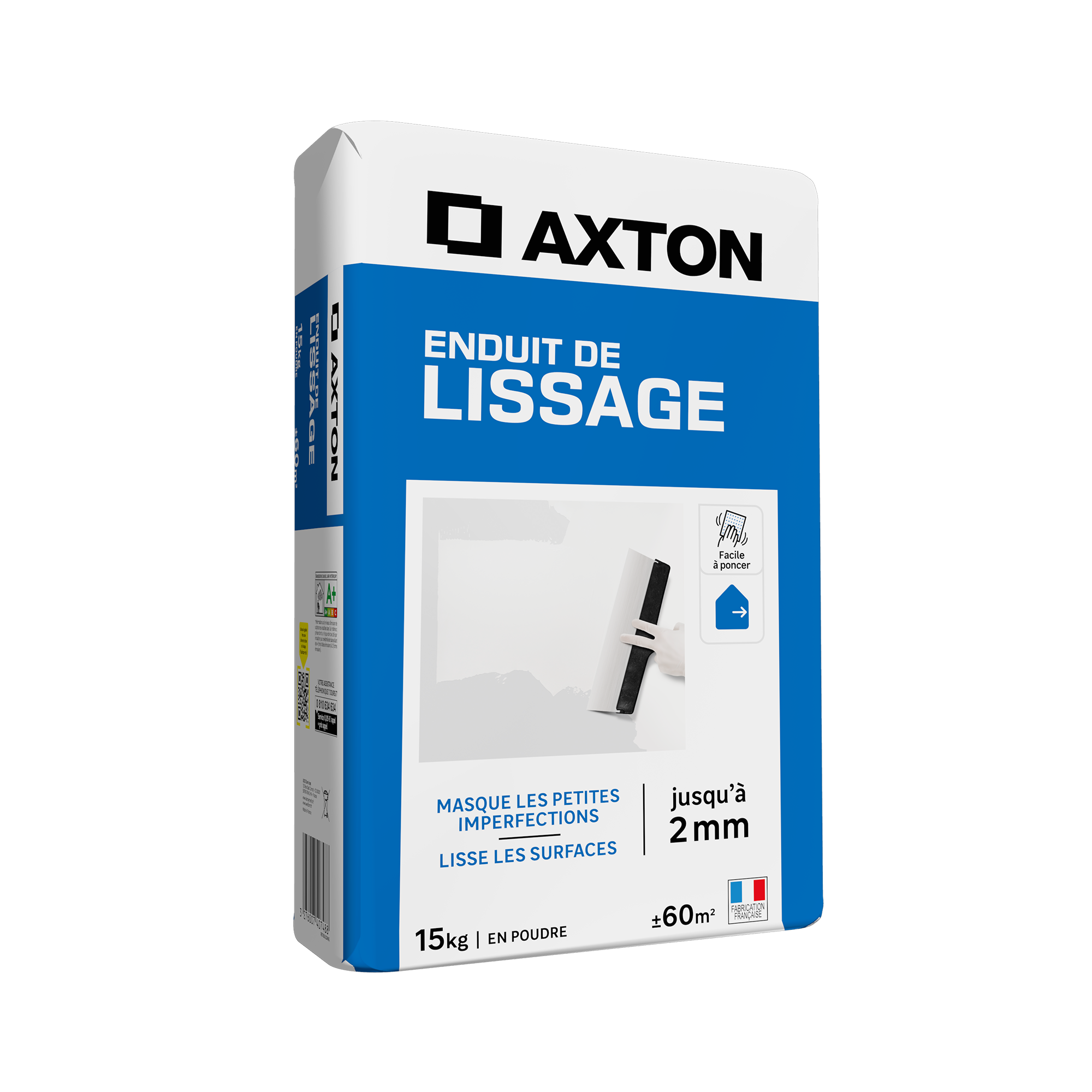 Enduit de lissage en poudre AXTON blanc 15 kg | Leroy Merlin