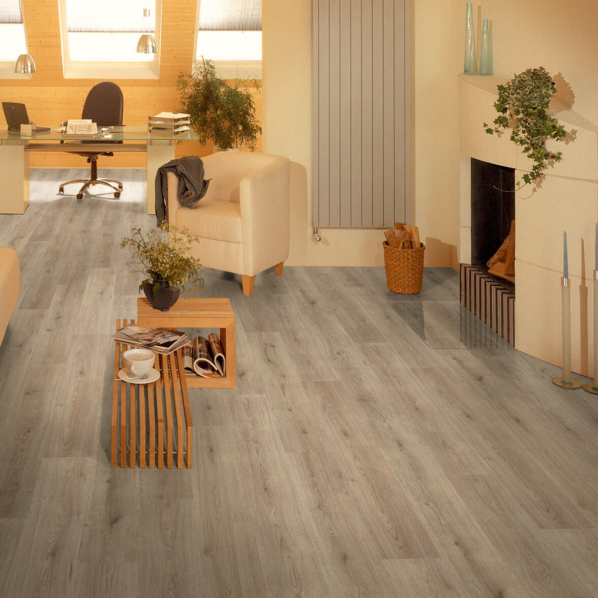 Pavimento laminato passaggio importante Advanced beige, 2.131 m² ...