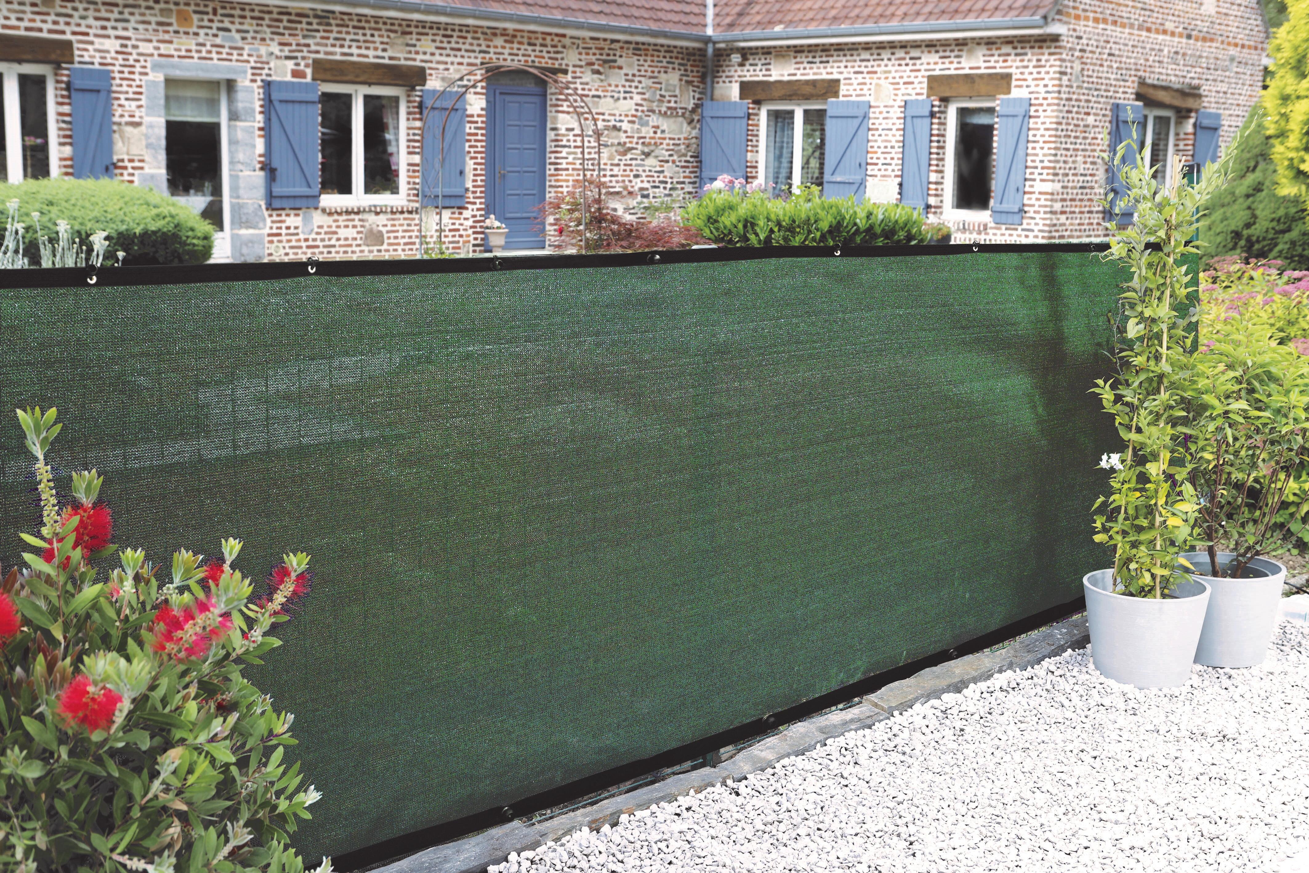 Brise vue, polypropylène haute densité tissé vert kaki, Idéal Garden, H ...